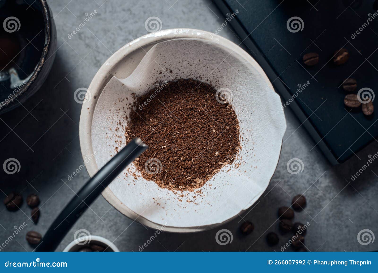 Coffee Powder in the Dripper for Make Coffee Stock Photo - Image of ...