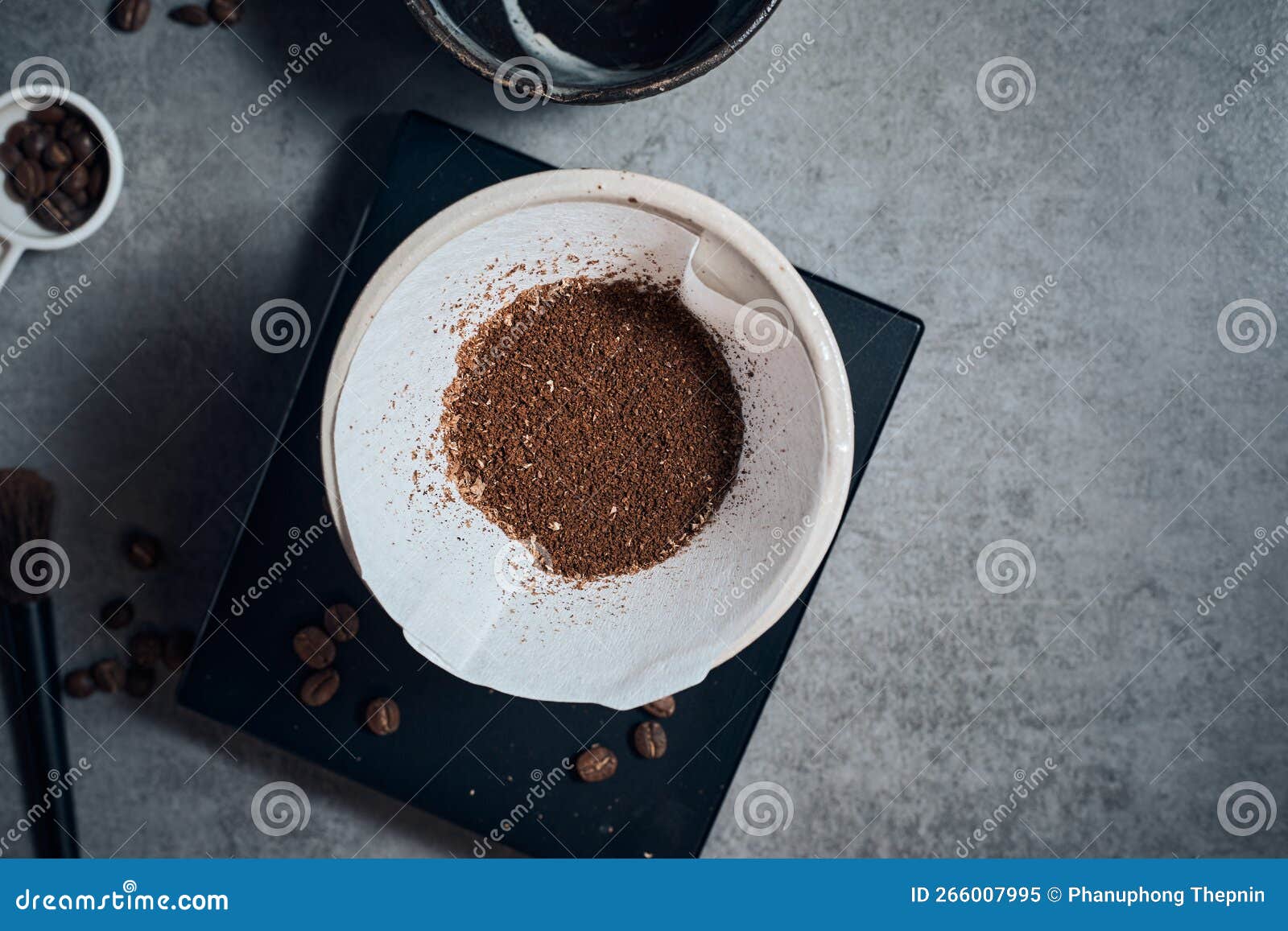Coffee Powder in the Dripper for Make Coffee Stock Image - Image of ...