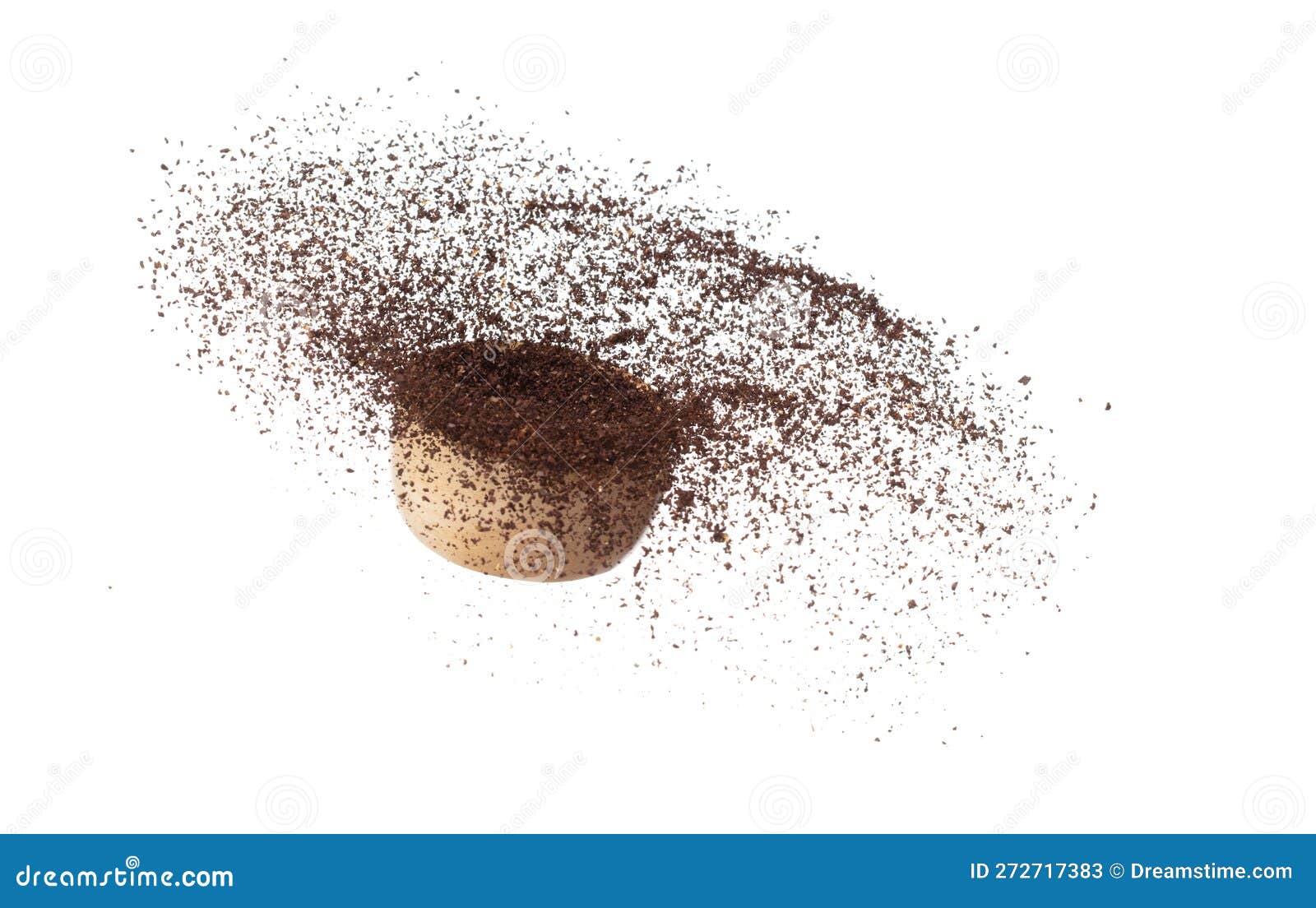 Coffee Powder Fall Down Pour in Wooden Bowl, Coffee Crushed Float ...