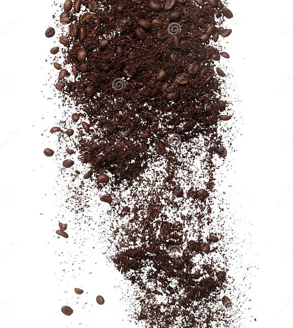Coffee Powder Mix Bean Fall Down Pour in Group, Coffee Crushed Mix Seed ...