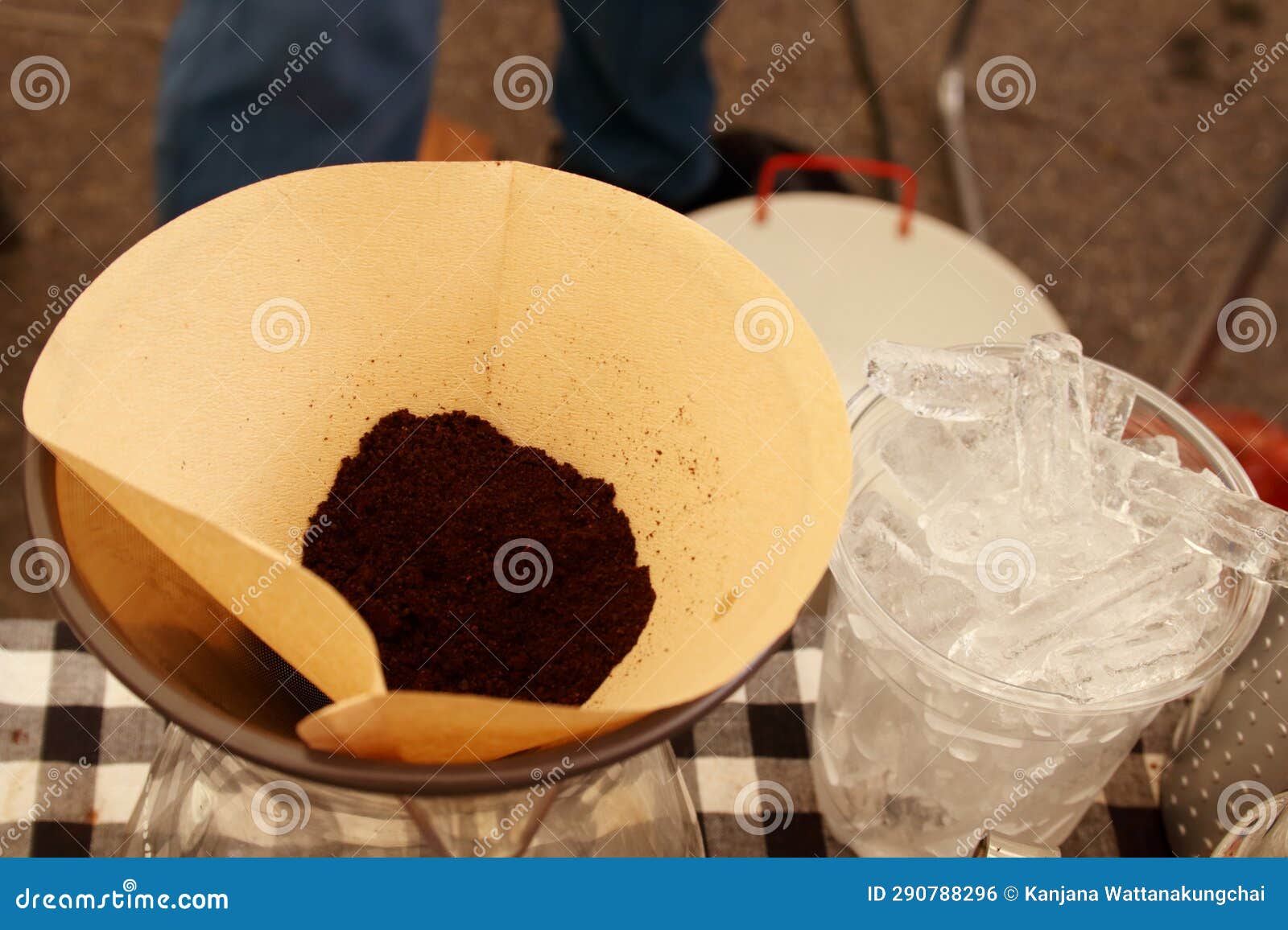 Coffee Powder in Paper Filter for Drip. Stock Photo - Image of closeup ...