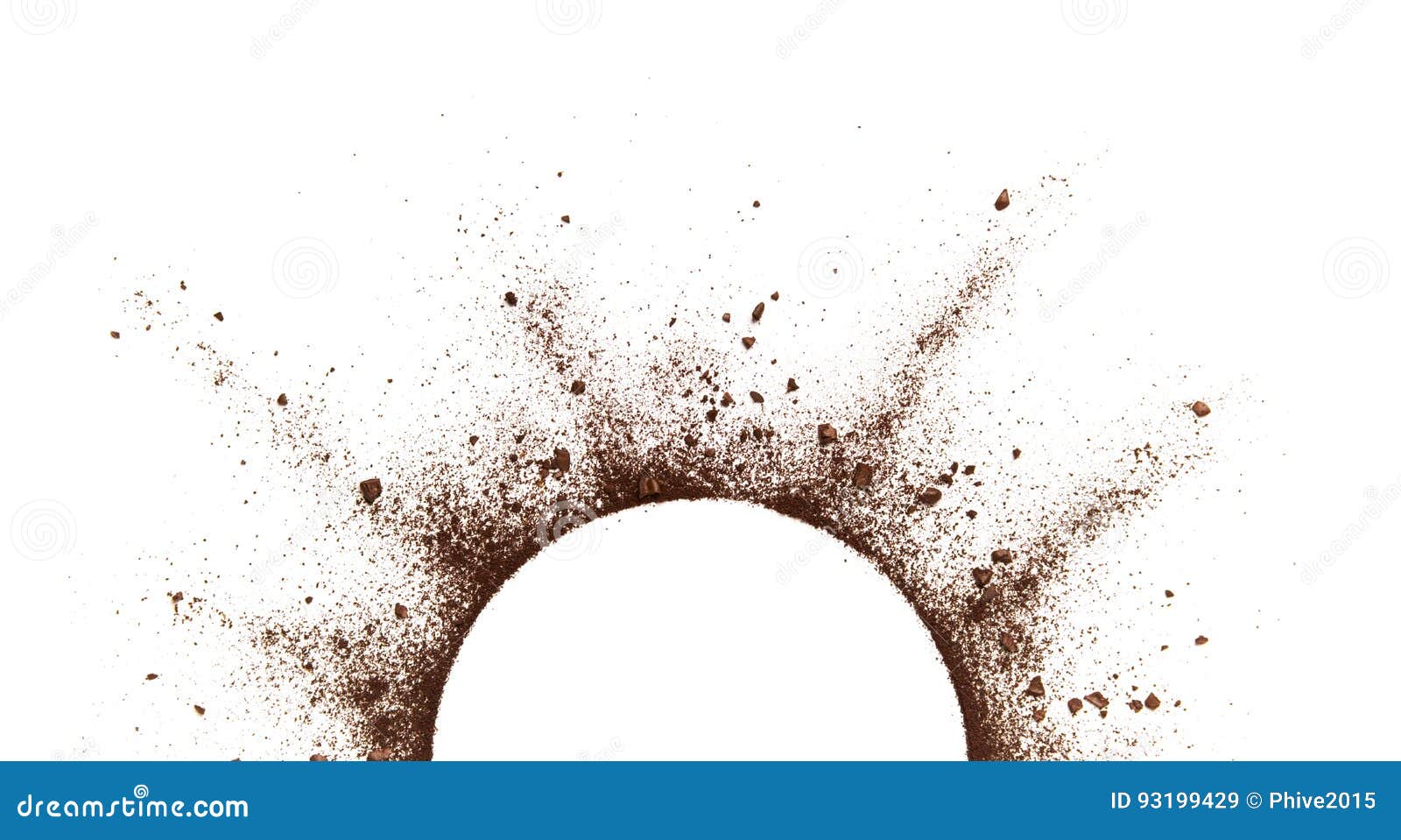 Coffee powder splash stock image. Image of shattered - 93199429