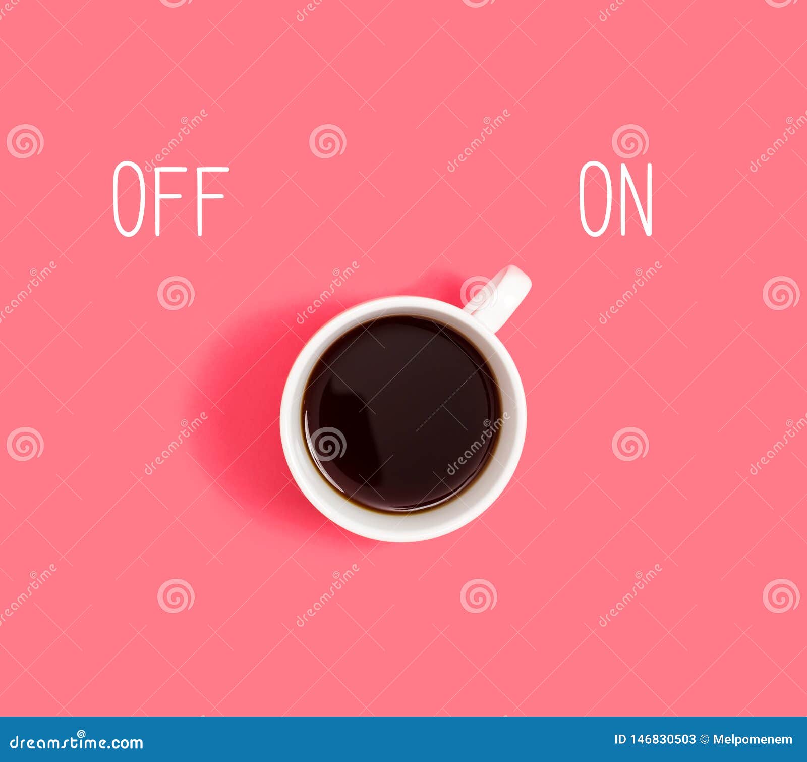 Coffee with Power on Switch Stock Image - Image of color, drink: 146830503