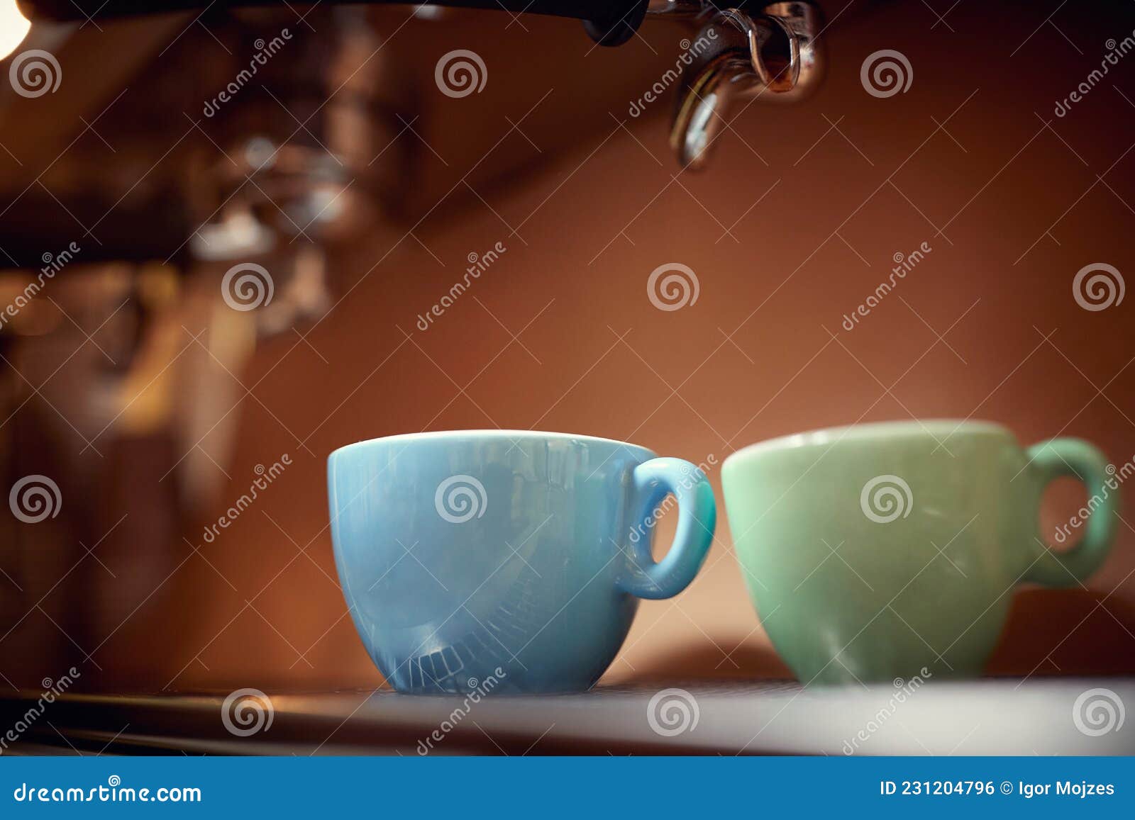Coffee Preparation. Coffeemaker.Cup of Coffee on Coffee Maker Machine ...