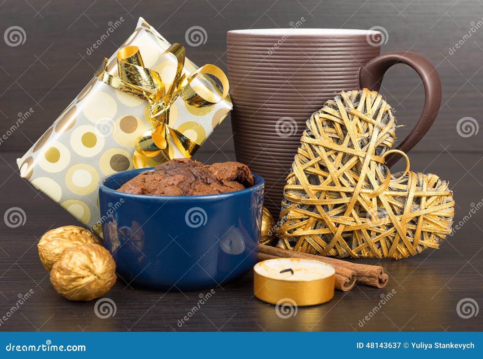 Coffee and present stock image. Image of baking, enjoy - 48143637