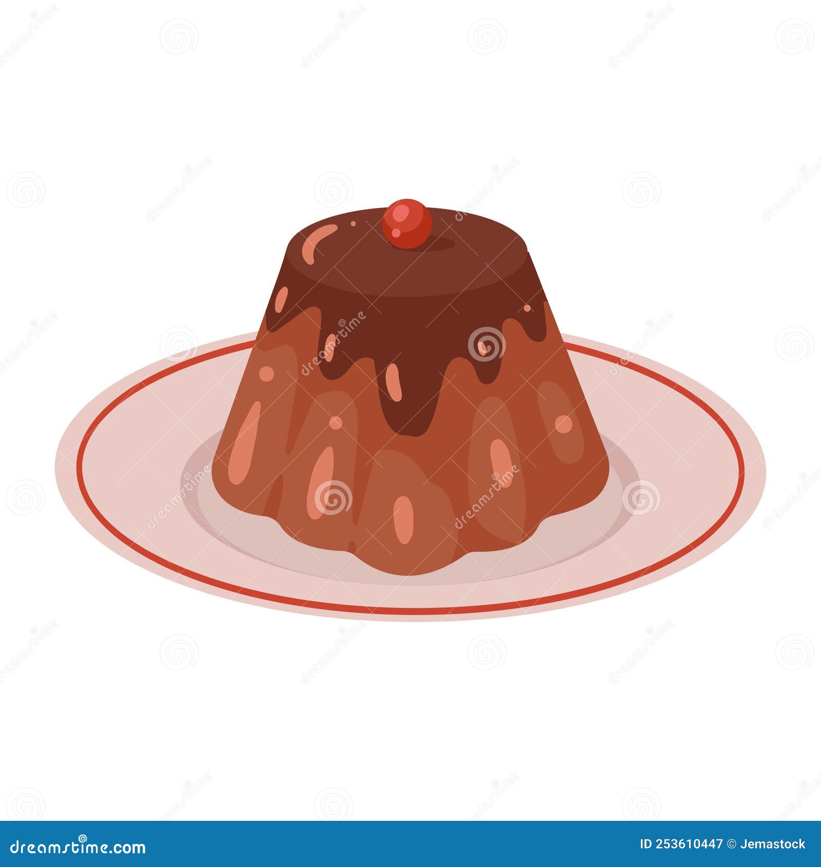 Coffee pudding with berry stock vector. Illustration of fresh - 253610447