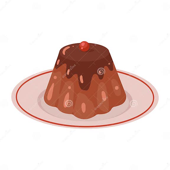 Coffee pudding with berry stock vector. Illustration of fresh - 253610447