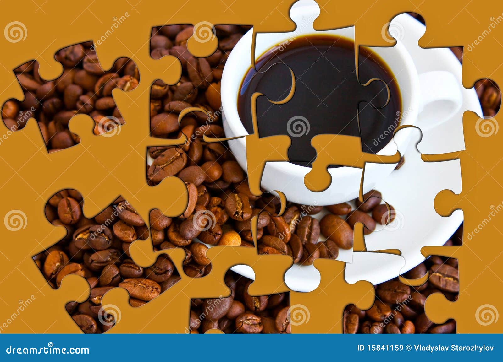 Coffee puzzle stock image. Image of isolated, cappuccino - 15841159