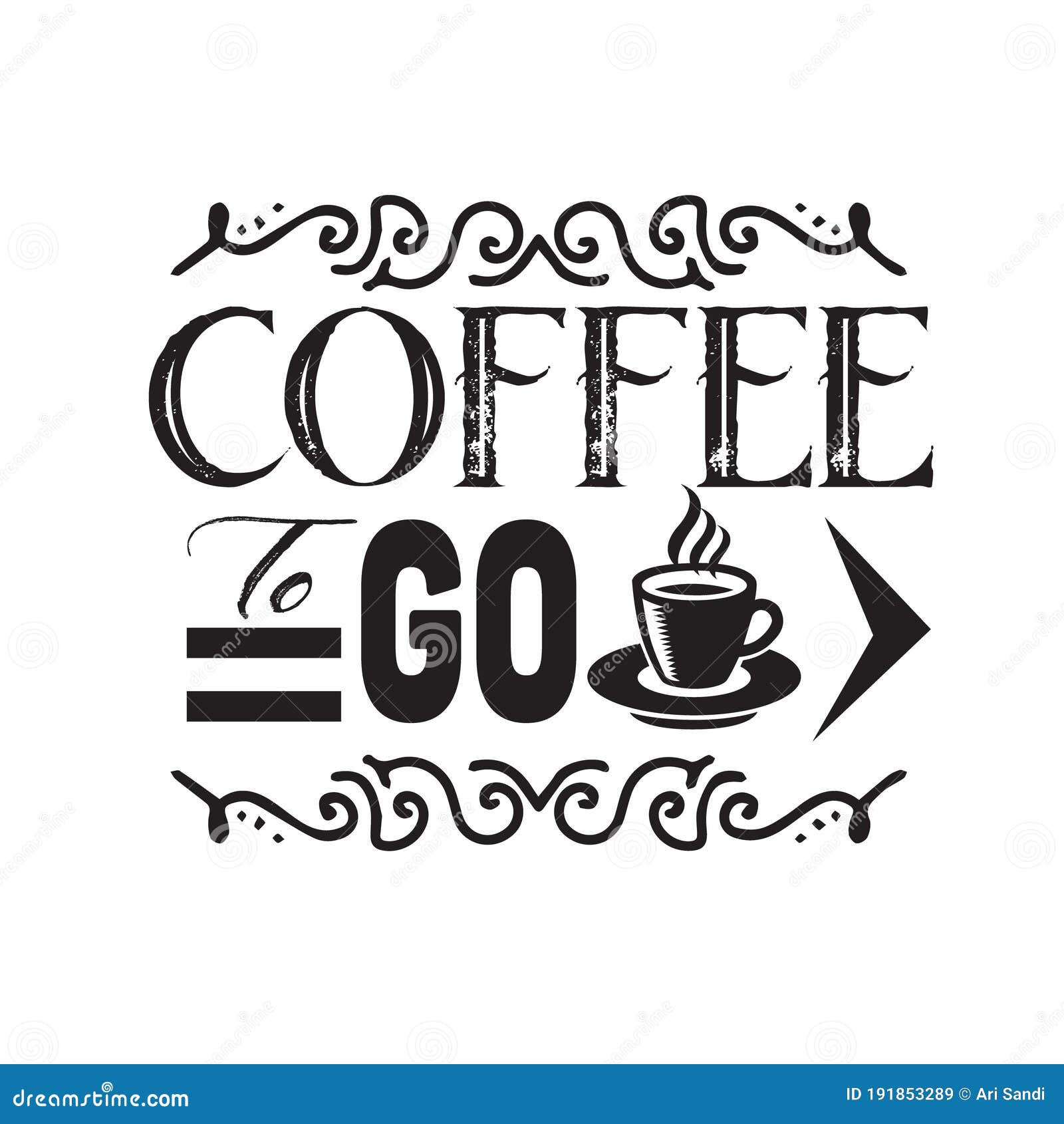 Coffee Quote and Saying Good for Print. Coffee Break Time Stock Vector ...