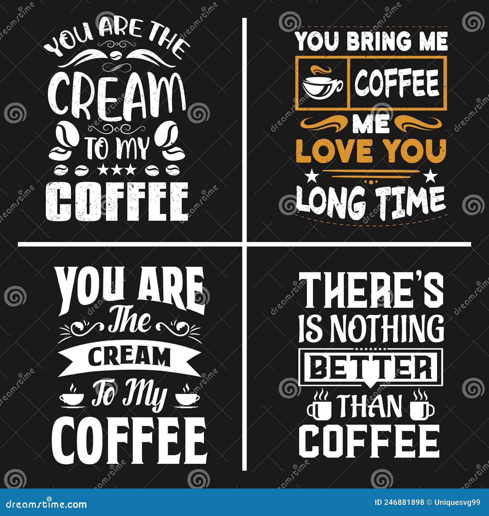 Coffee Quotes Design Emblem Badge Vector Bundle. Stock Vector ...
