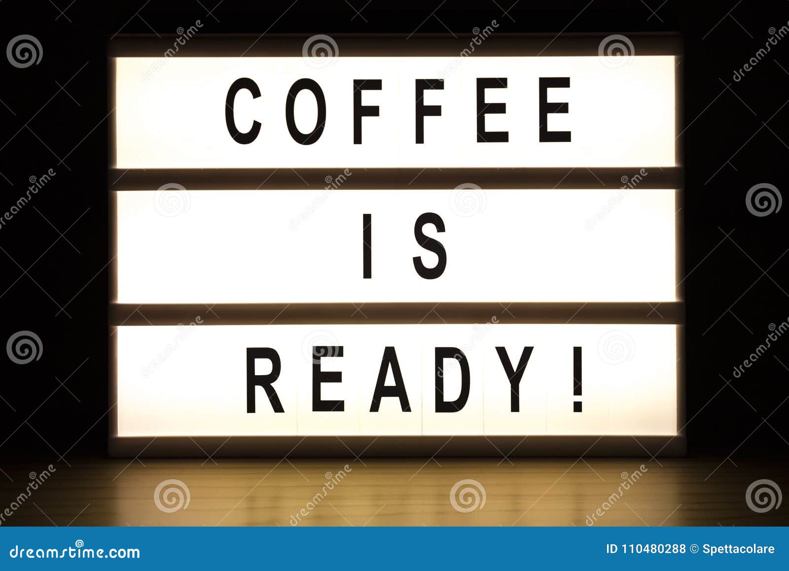 Coffee is Ready Light Box Sign Board Stock Photo - Image of brown ...