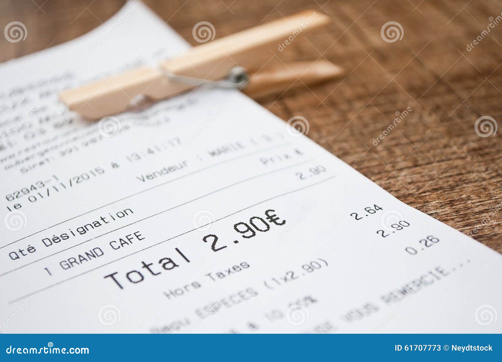 Coffee And Receipt Bill For Payment By Credit Card On Stone Table ...