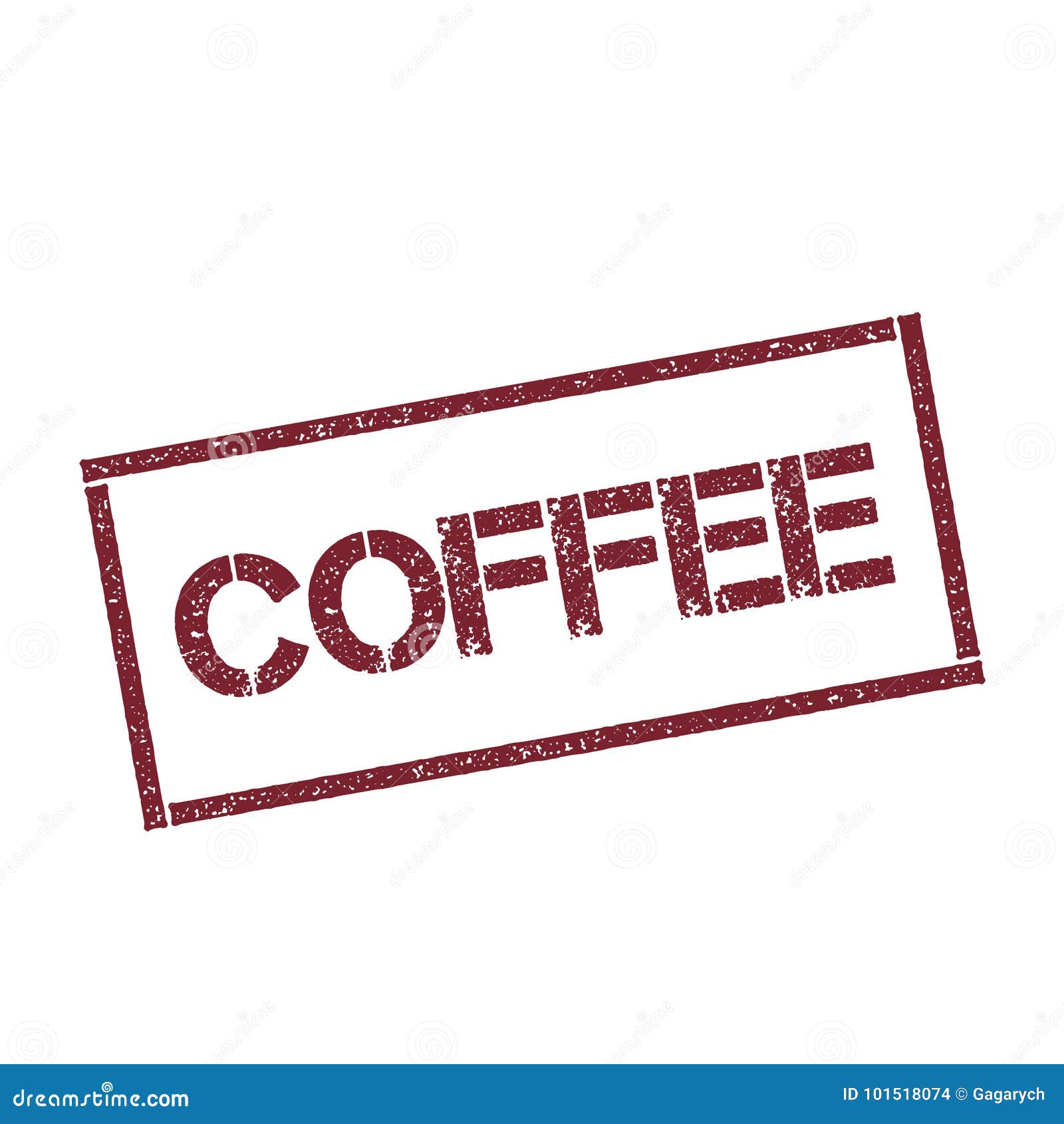 Coffee rectangular stamp. stock vector. Illustration of emblem - 101518074