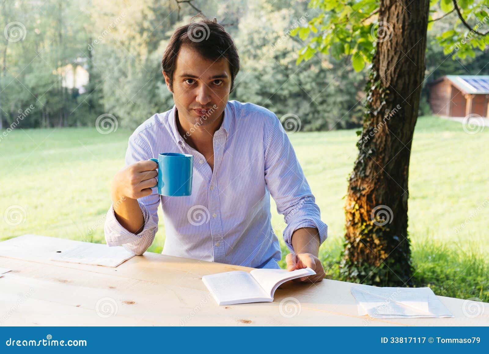 Coffee relax man stock image. Image of male, agritour - 33817117