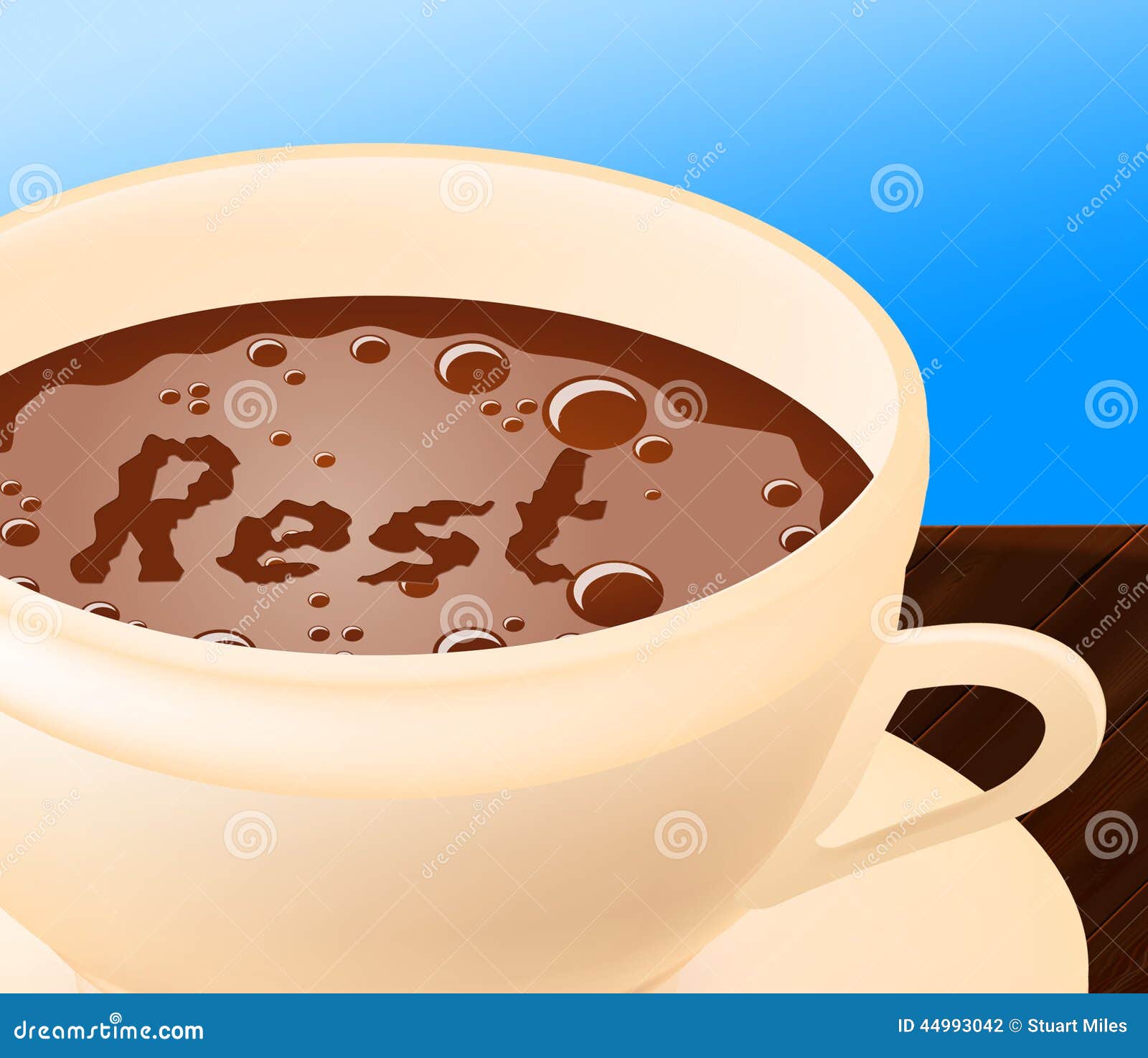 Coffee Rest Represents Relax Cafe and Relaxation Stock Illustration ...