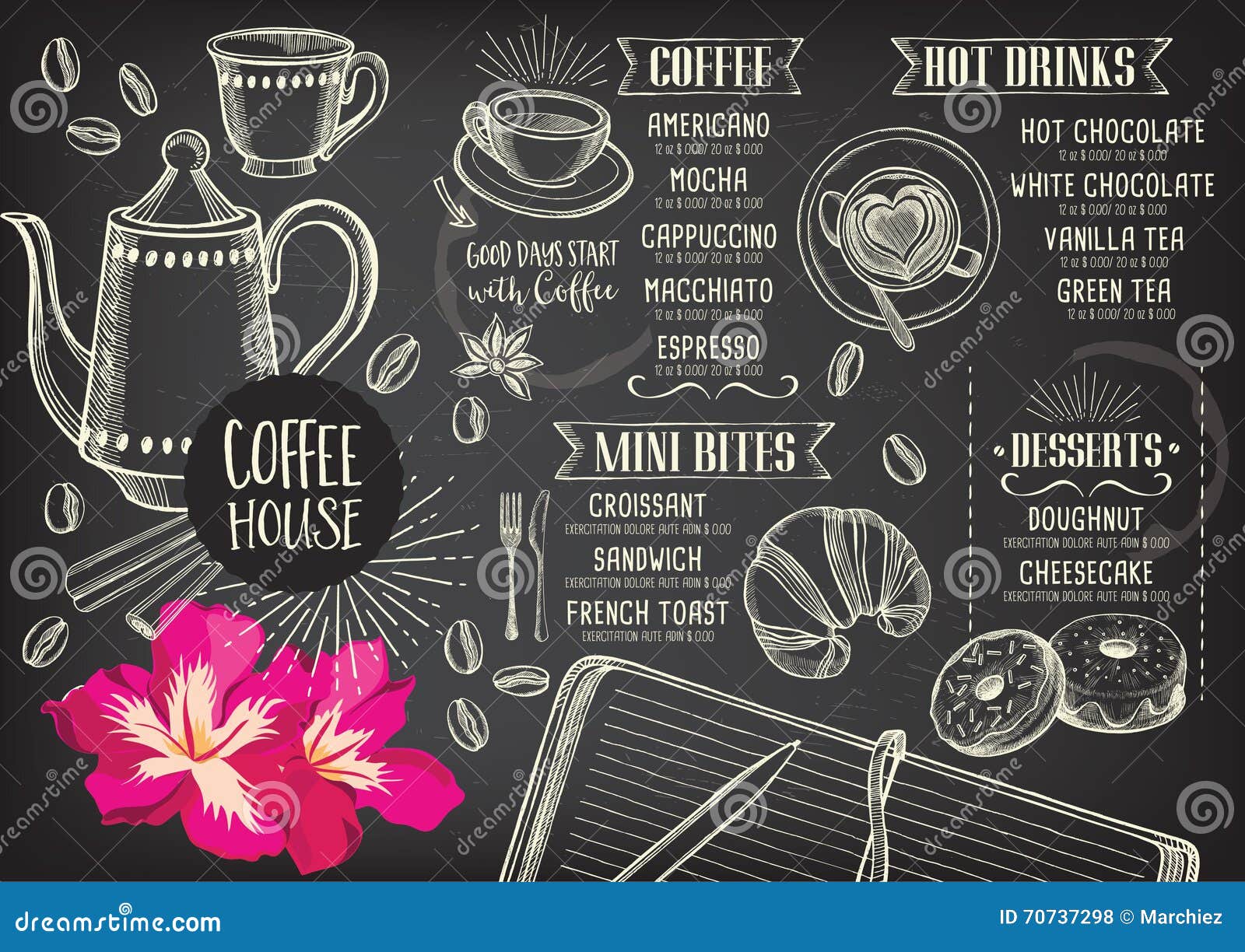 Coffee Restaurant Cafe Menu, Template Design. Stock Vector ...