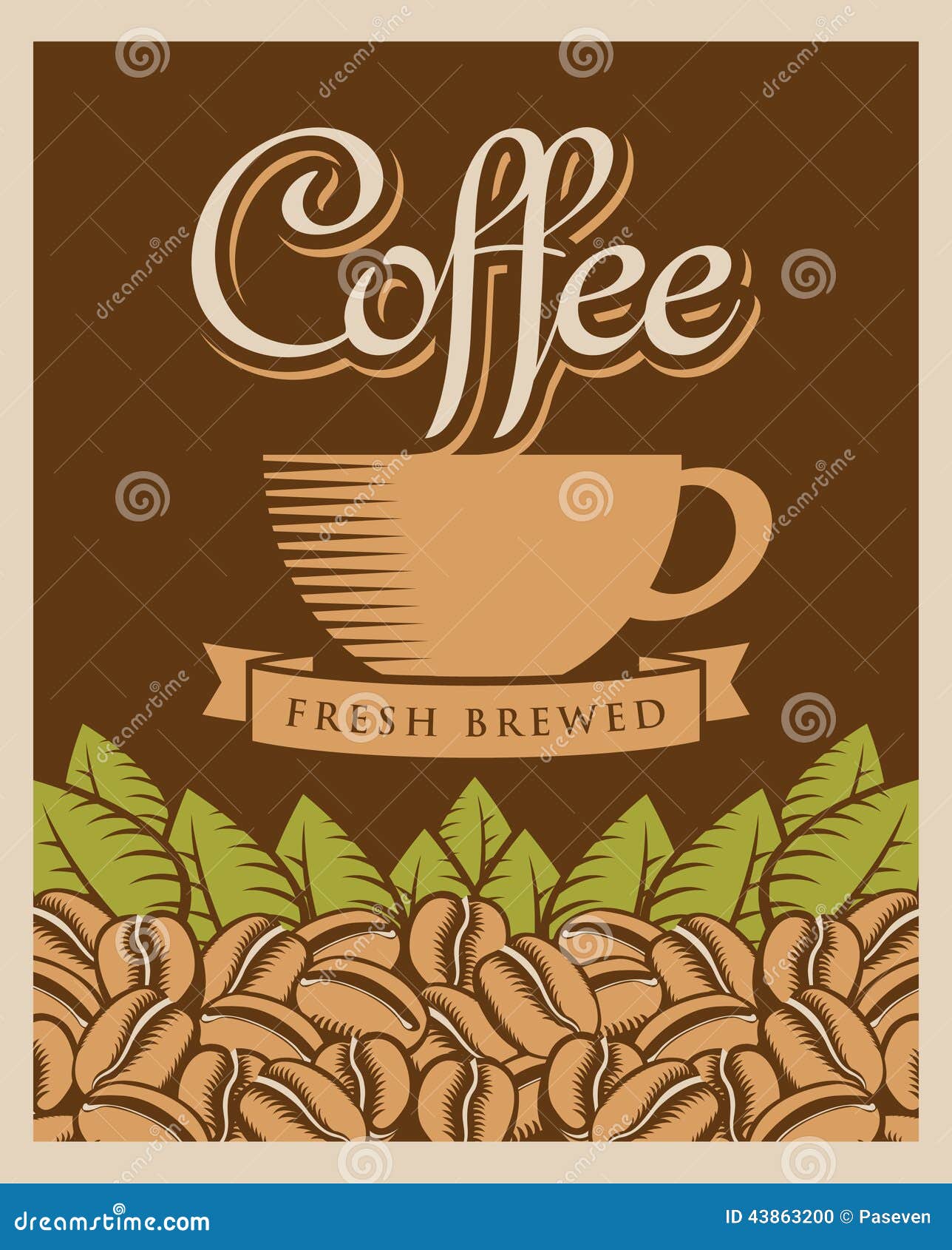 Coffee retro stock vector. Illustration of market, cocoa - 43863200