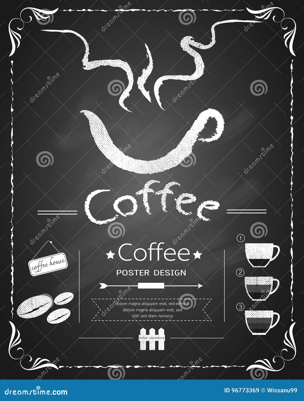 Coffee Retro Blackboard Design Stock Vector - Illustration of cafe ...