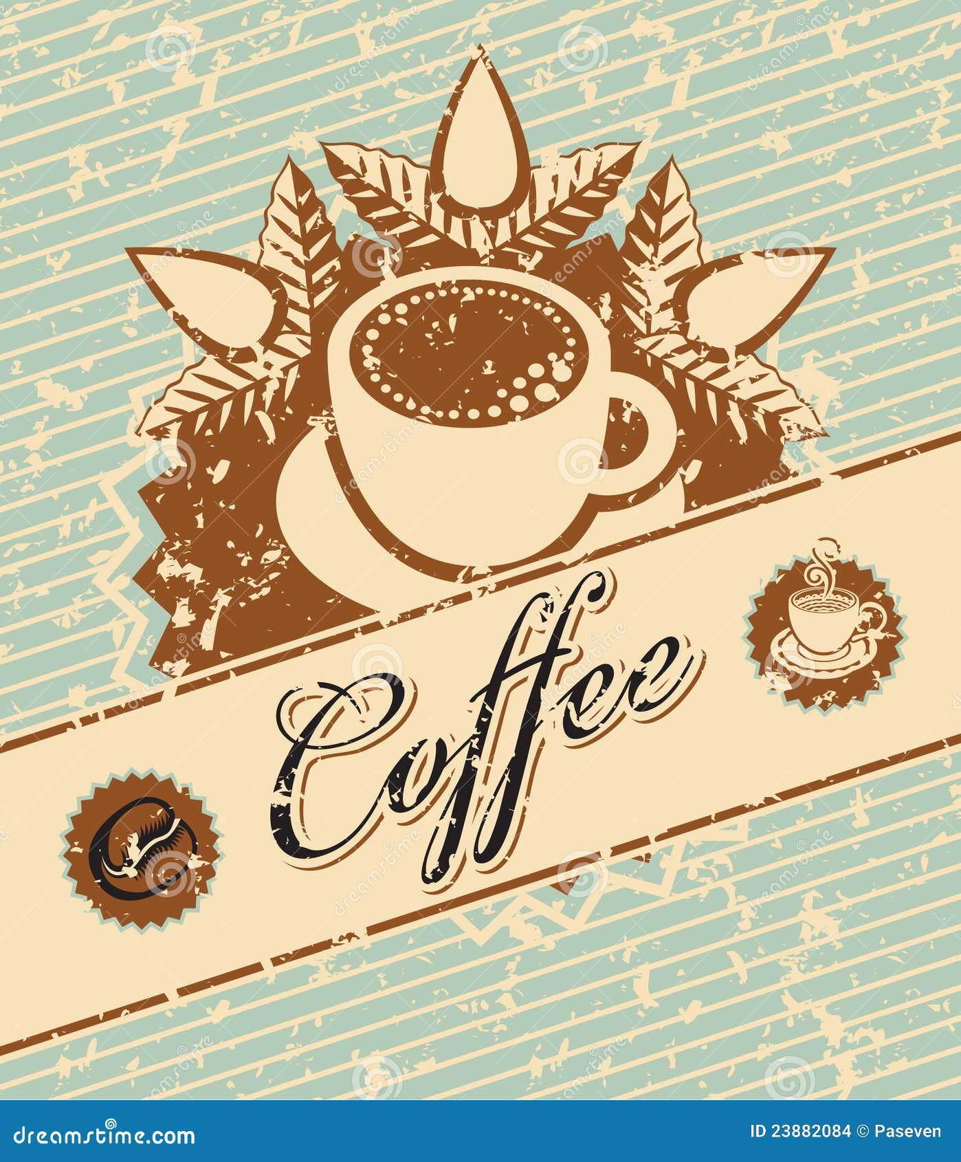 Coffee in retro style stock vector. Illustration of dark - 23882084