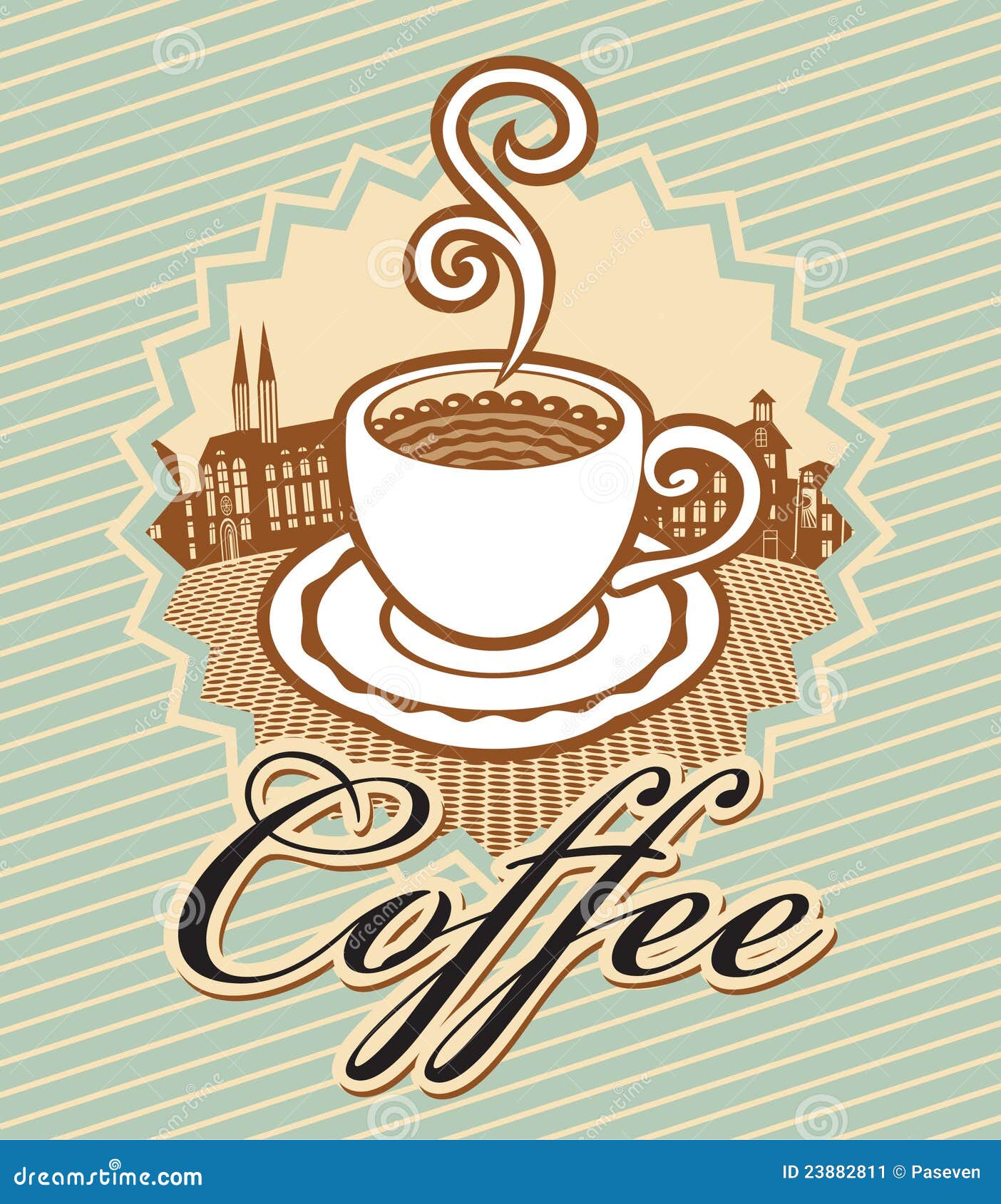 Coffee in retro style stock vector. Illustration of shop - 23882811