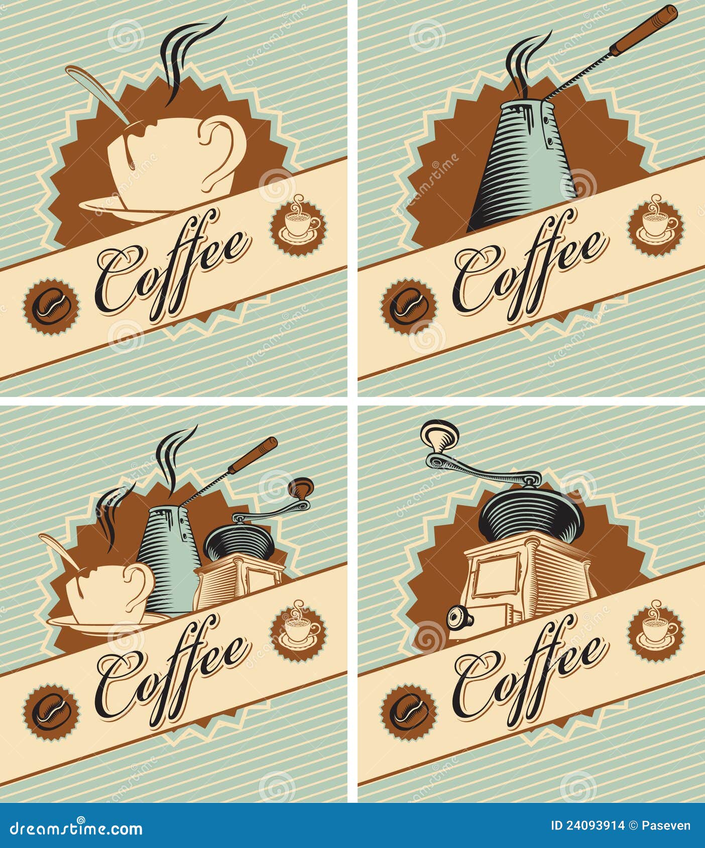 Coffee in retro style stock vector. Illustration of icon - 24093914