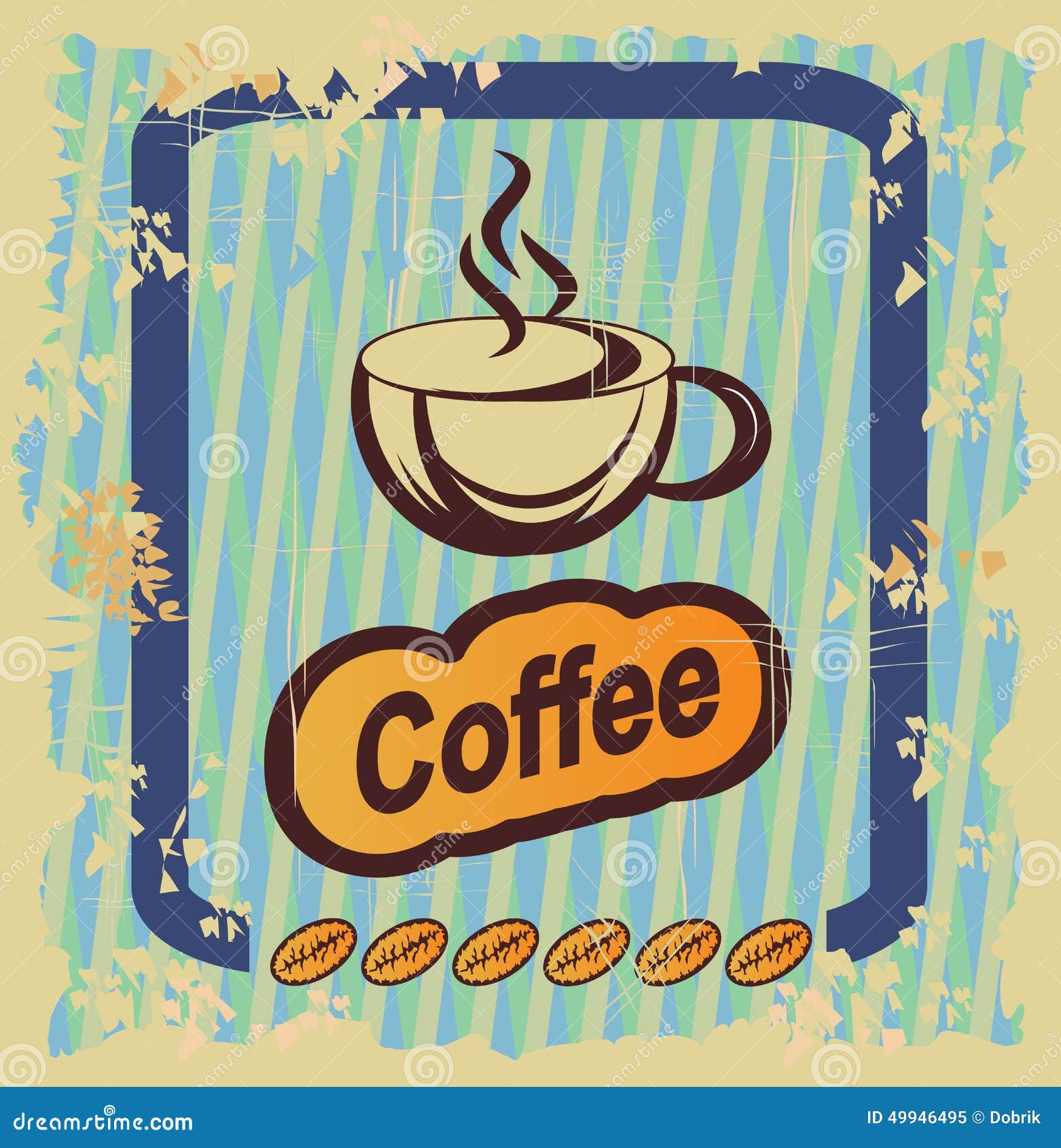 Coffee in retro style stock vector. Illustration of insignia - 49946495