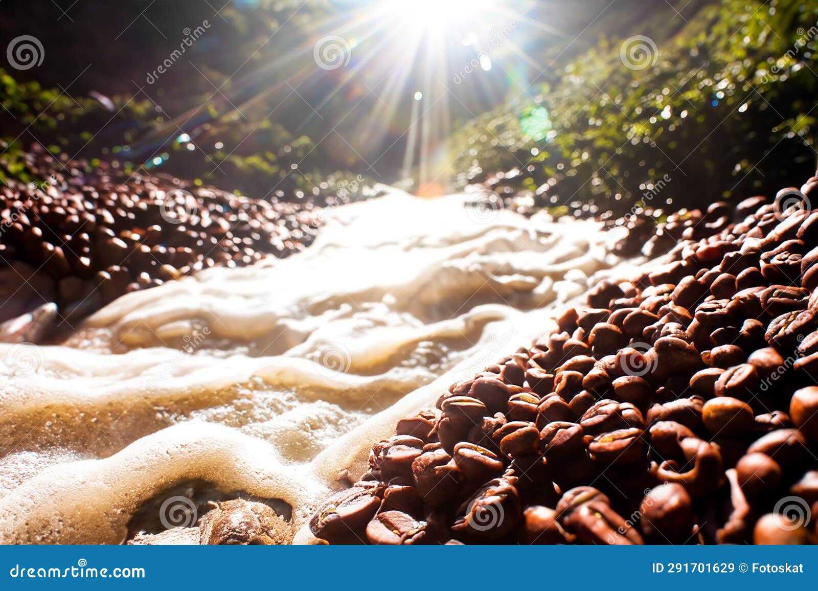 Coffee River and Coasts from Beans AI Generated Stock Illustration ...