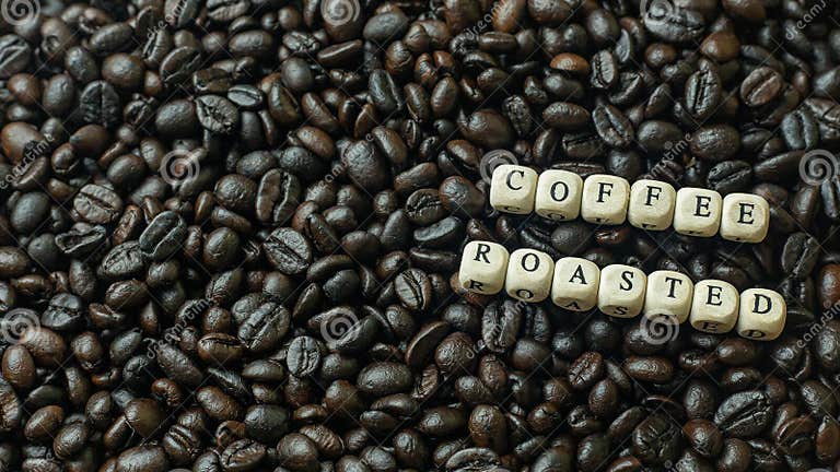 Coffee Roasted and Text Wood Cube Close Up Image Stock Image - Image of ...