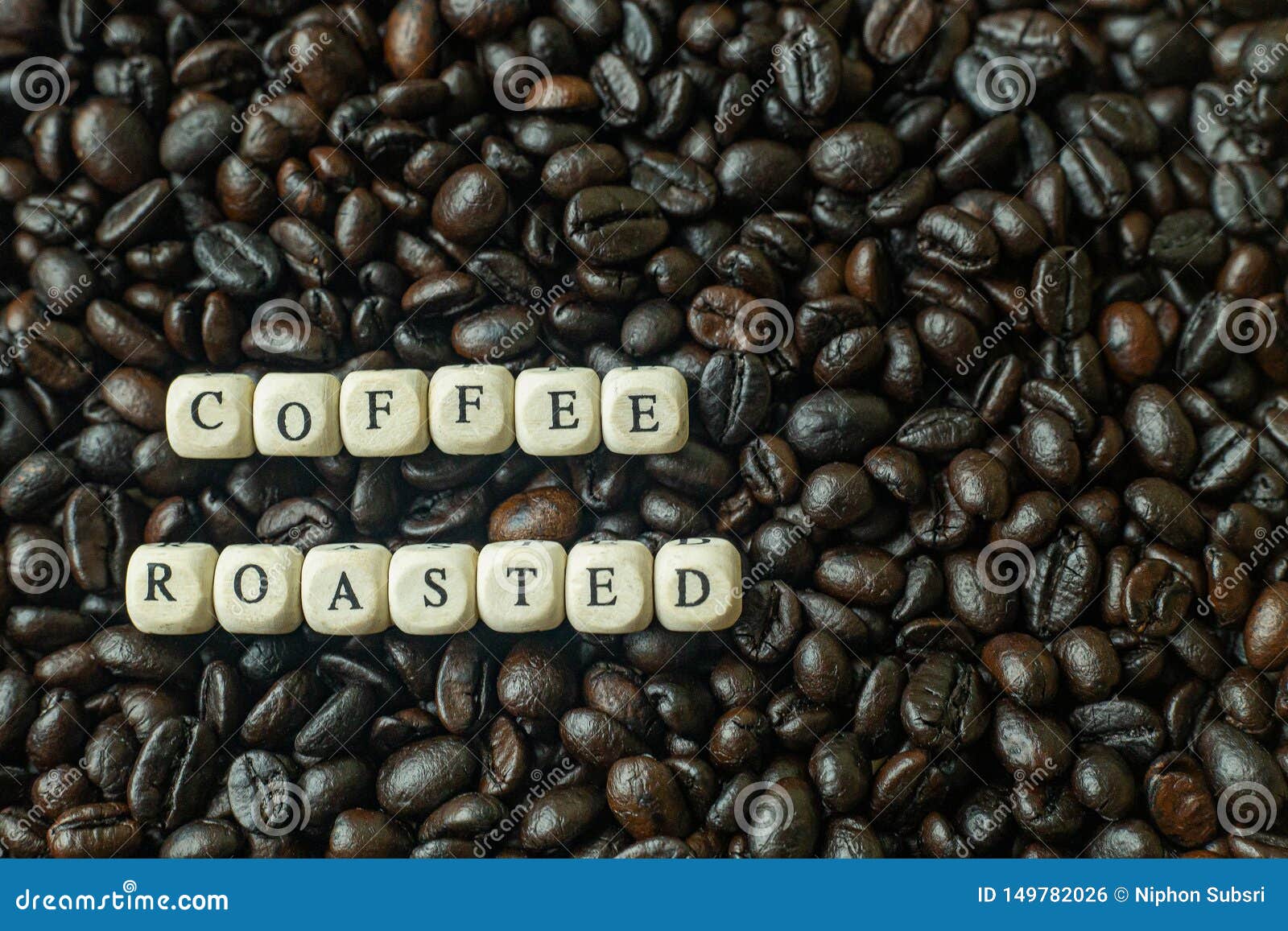 Coffee Roasted and Text Wood Cube Close Up Image Stock Photo - Image of ...
