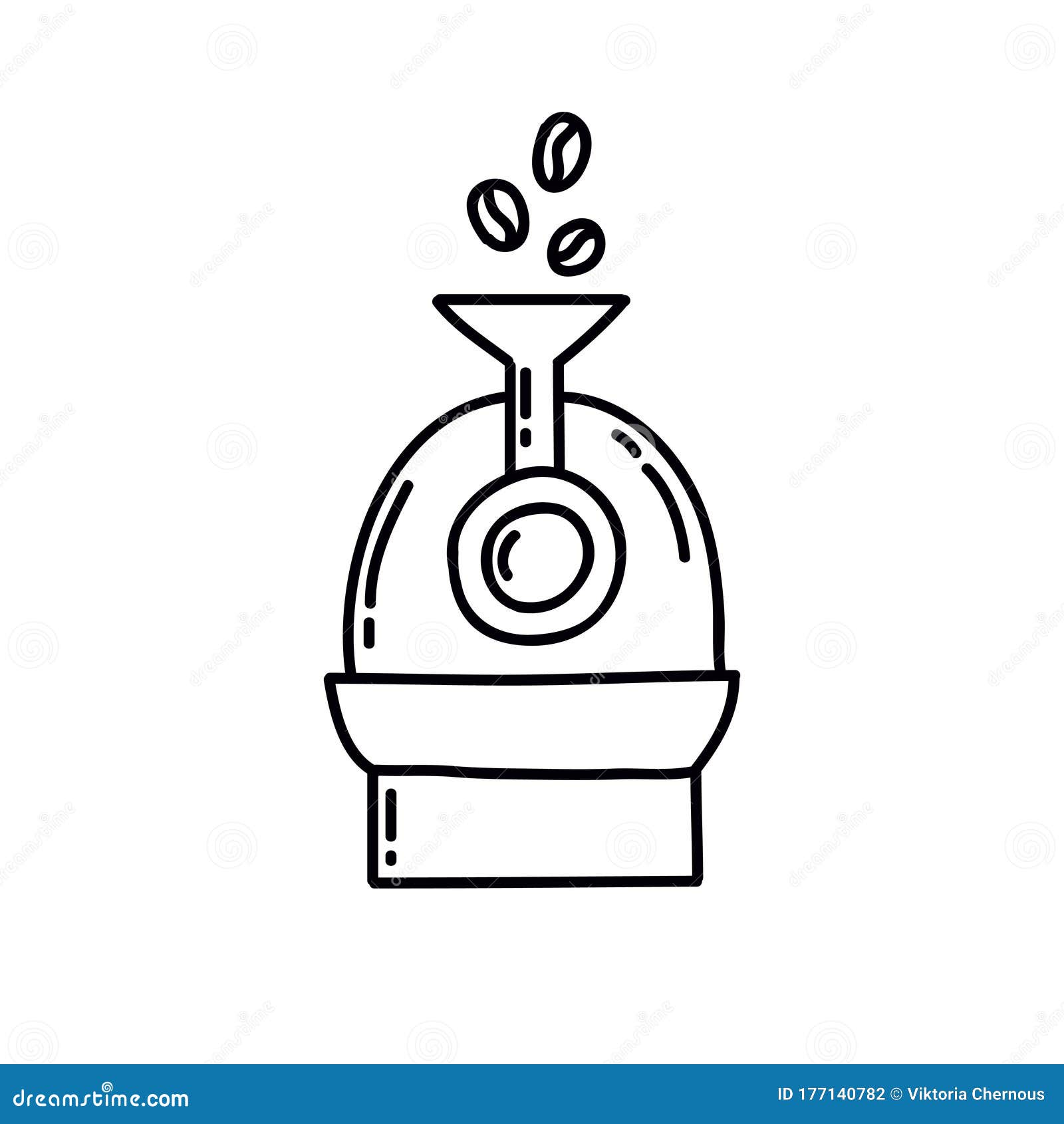 Coffee Roaster Icon Hand Drawn Vector Illustration Isolated On White ...