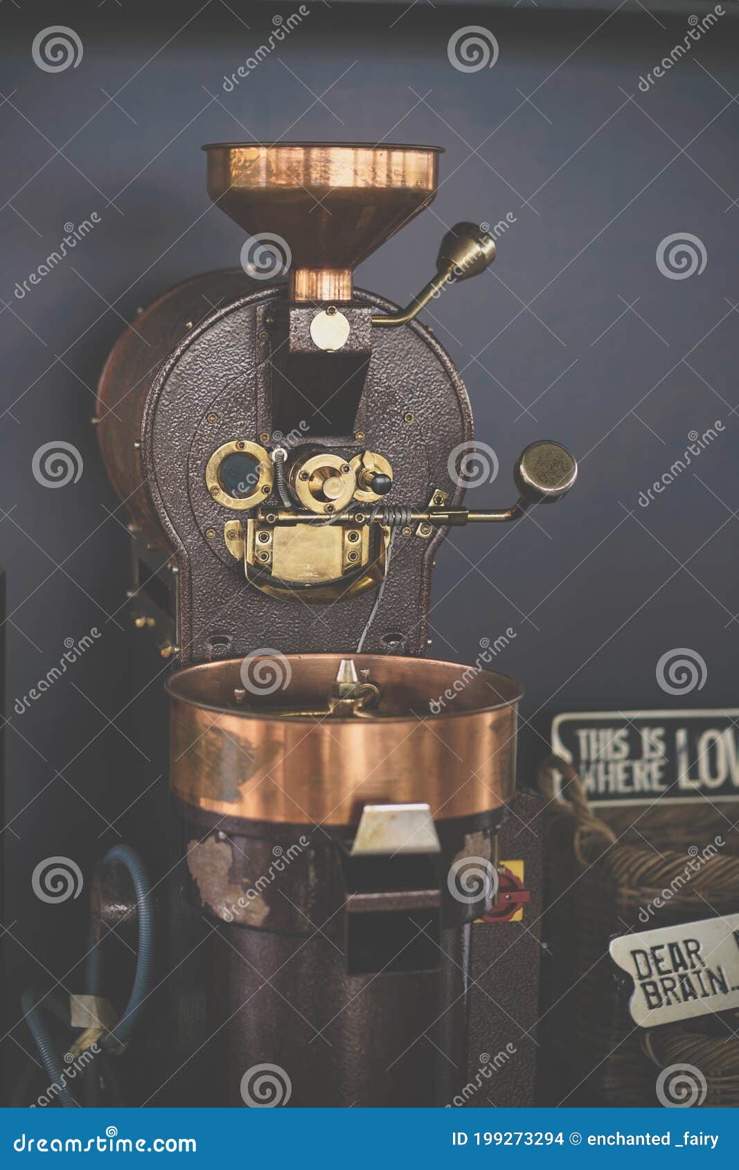 Coffee Roaster. a Vintage Image of Coffee Grinder Machine with Retro ...