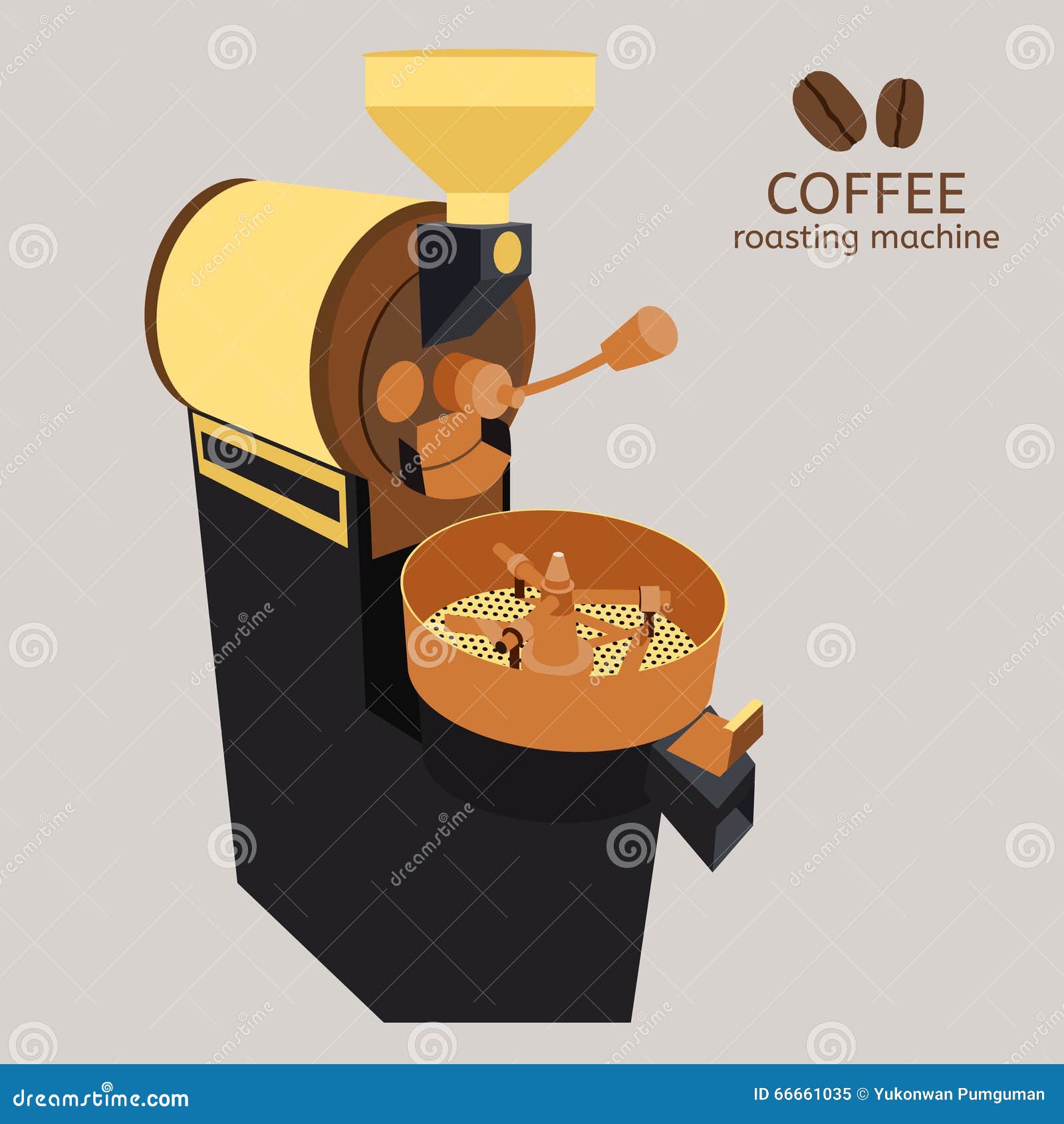 Coffee Roasting Machine Isolated Vector Stock Vector - Illustration of ...