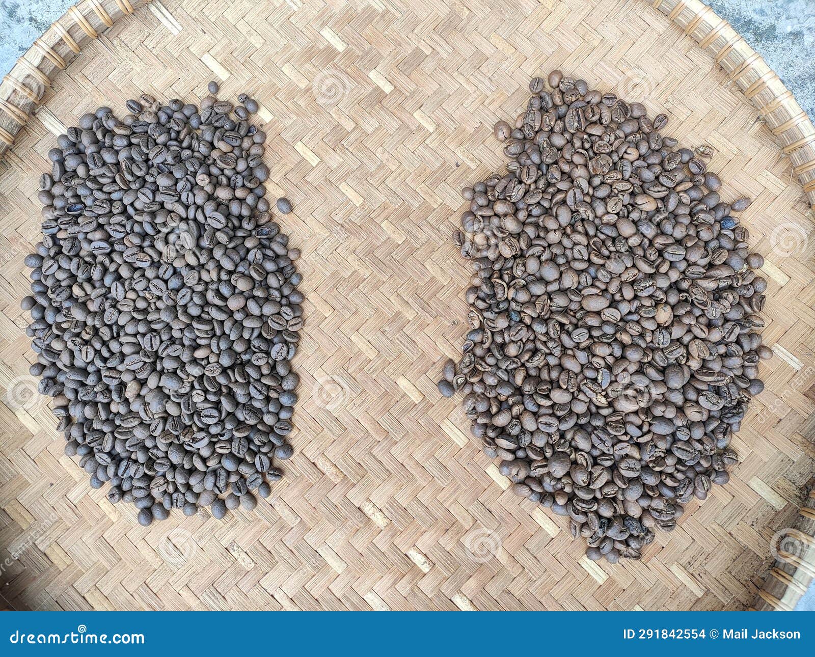 Coffee after Roasting and Separation of Types and Sizes Stock Photo ...