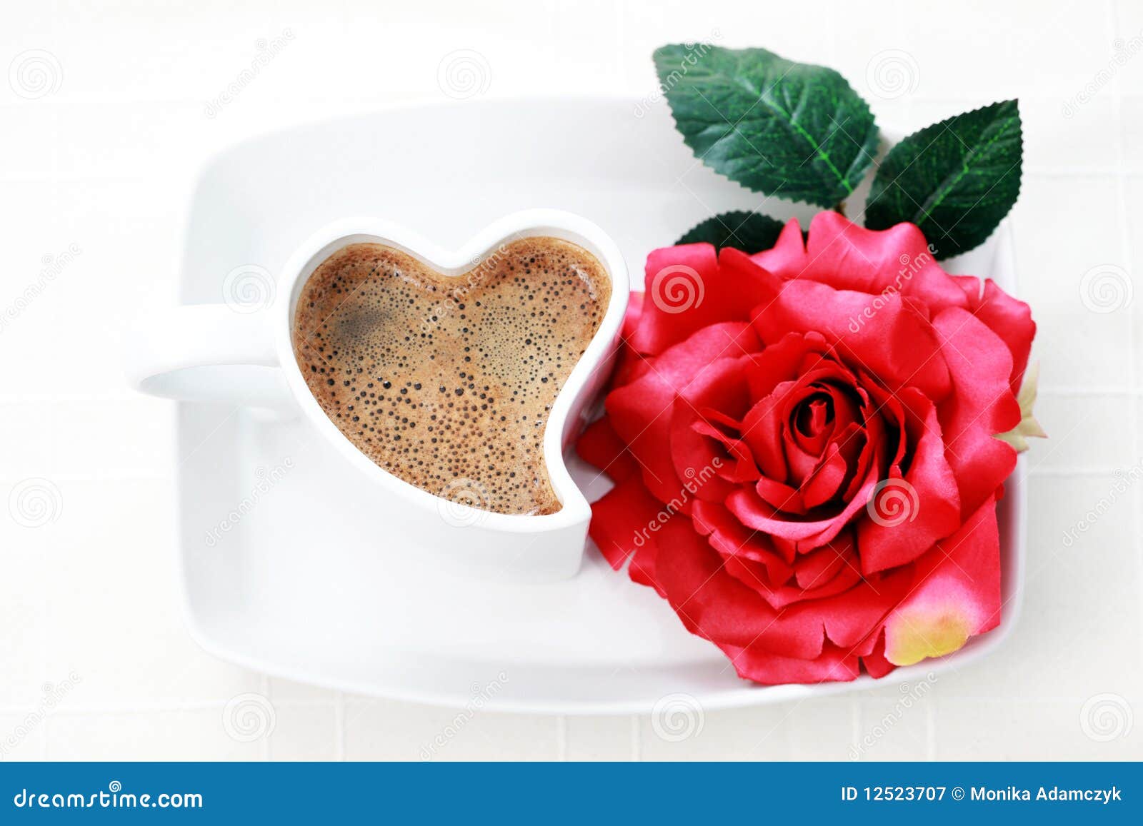 Coffee and rose stock image. Image of nutrition, card - 12523707