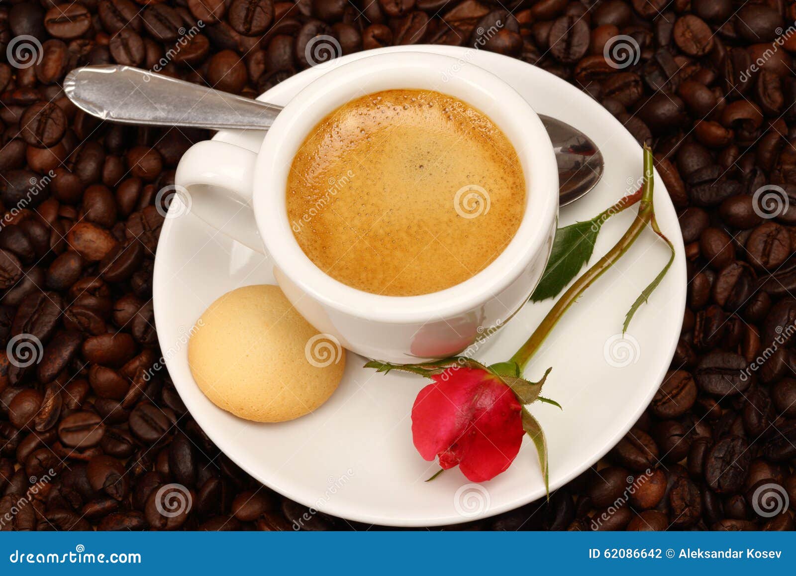 Coffee with rose stock photo. Image of drink, table, morning - 62086642