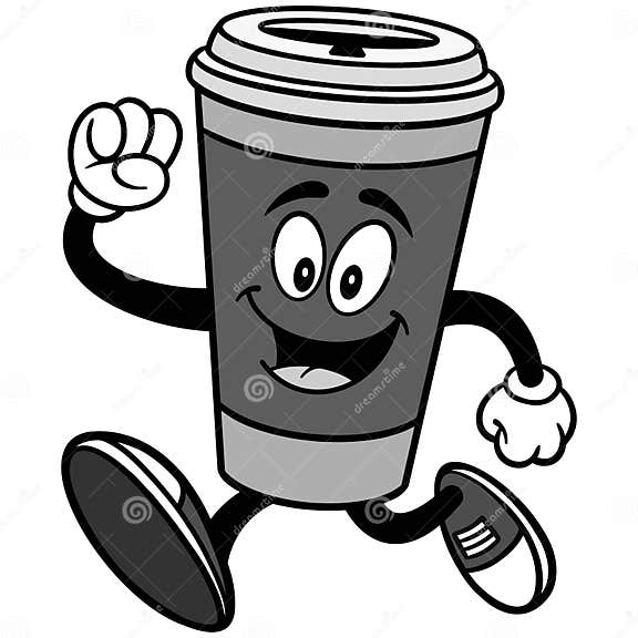 Coffee Running Illustration Stock Vector - Illustration of cappuccino ...