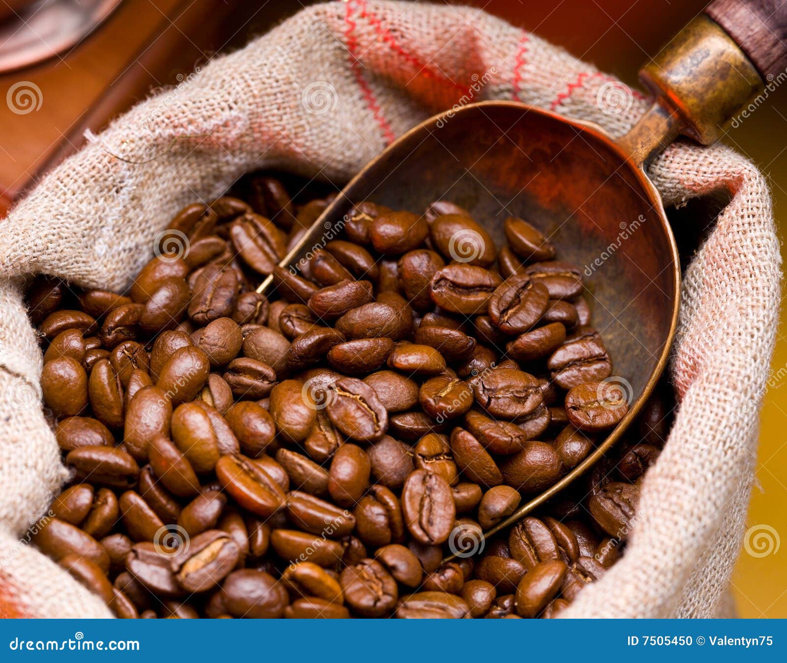 Coffee is in a sack stock photo. Image of bean, dark, grinder - 7505450