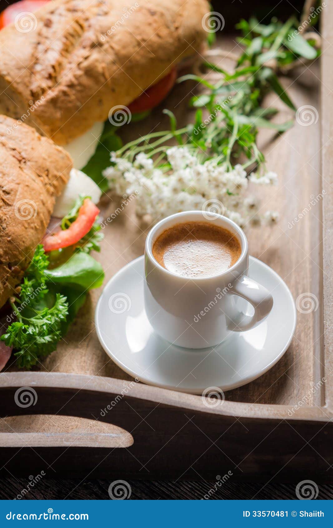 Coffee and Sandwich for Breakfast Stock Image - Image of cozy, lettuce ...