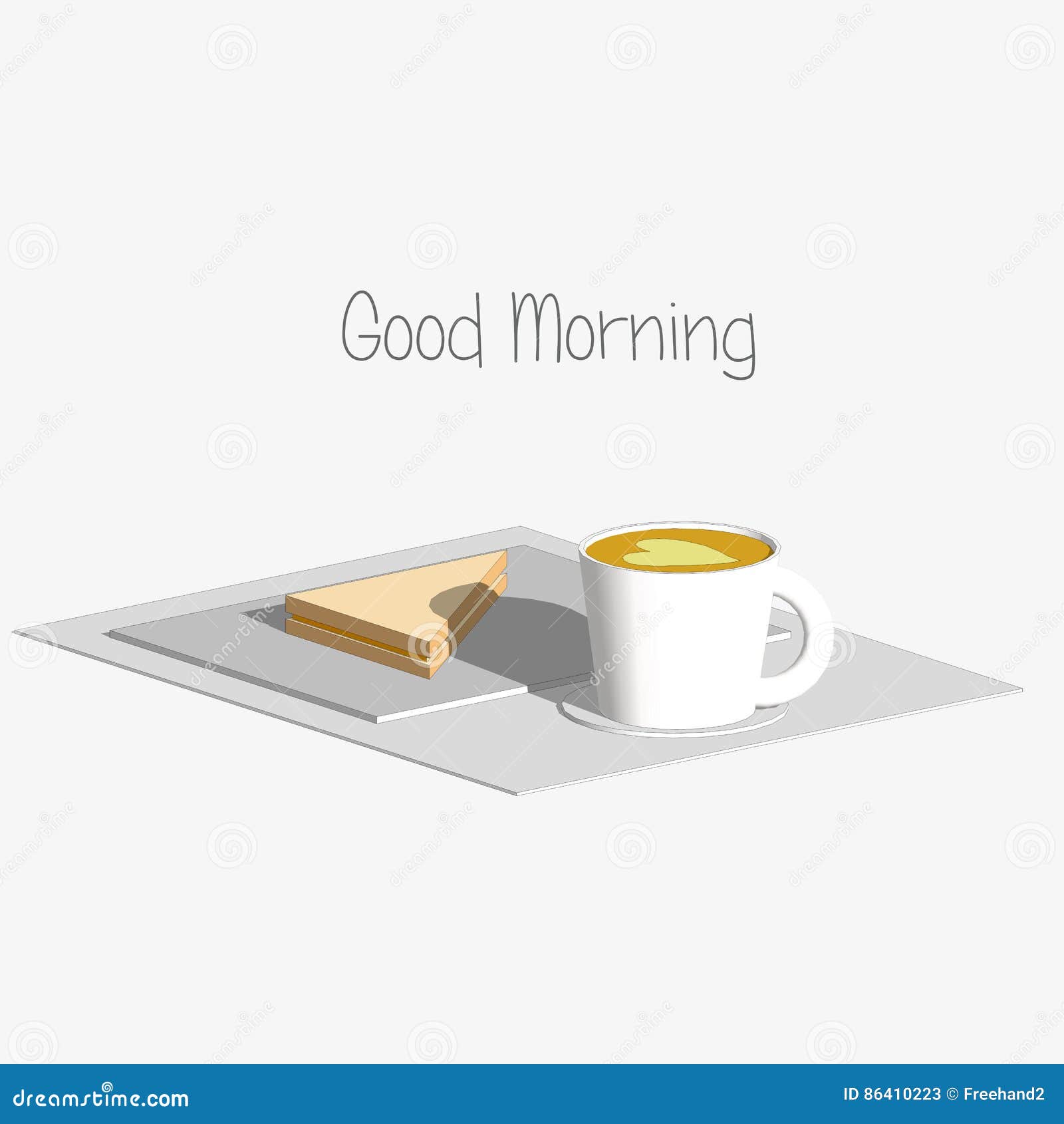 Coffee and sandwich stock illustration. Illustration of fresh - 86410223