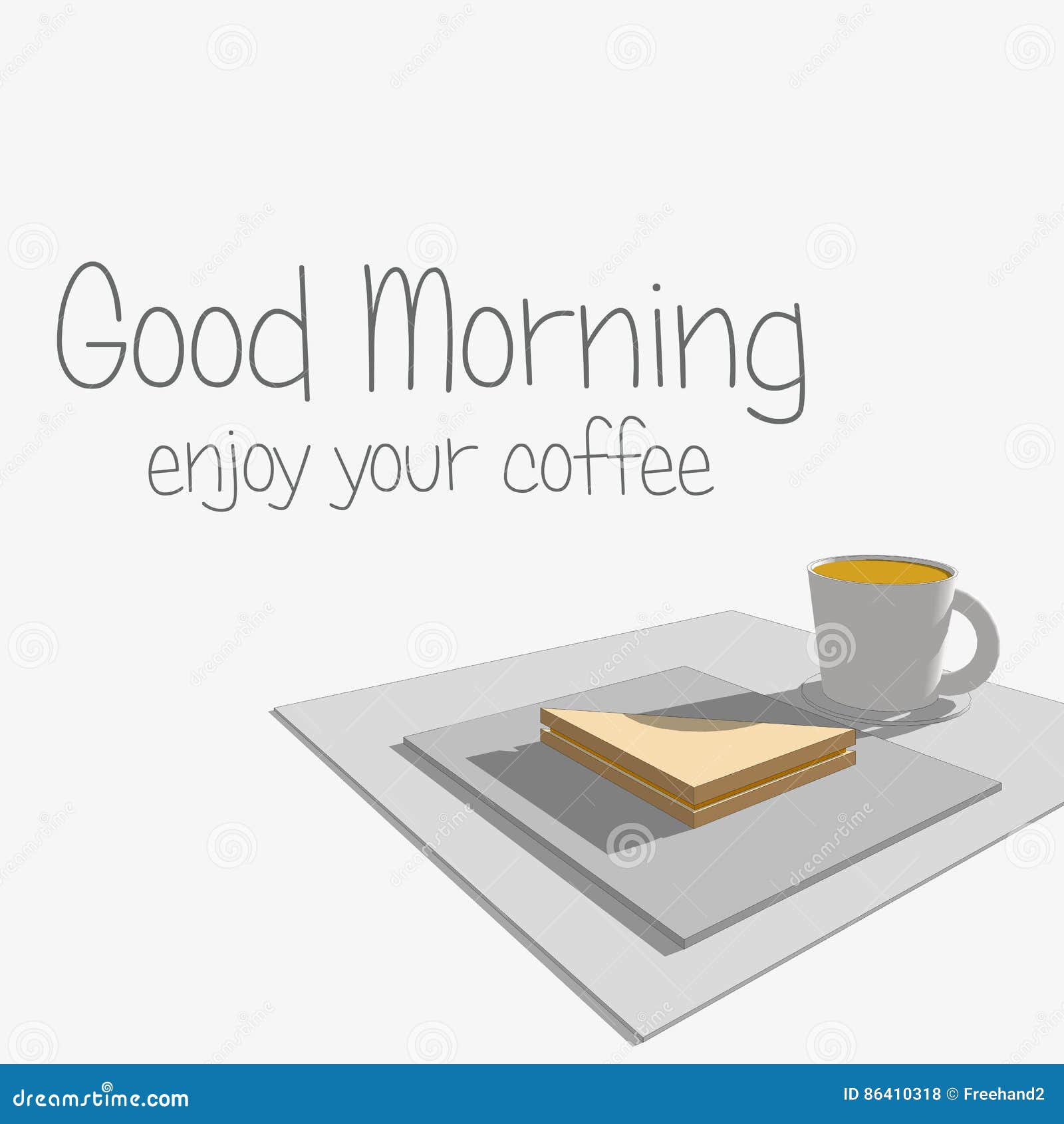 Coffee and sandwich stock illustration. Illustration of meal - 86410318