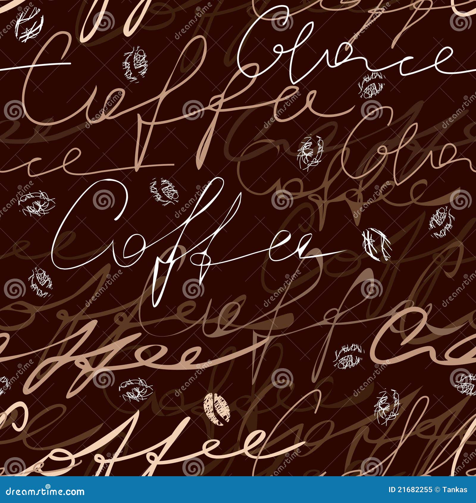 Coffee script pattern stock vector. Illustration of curve - 21682255