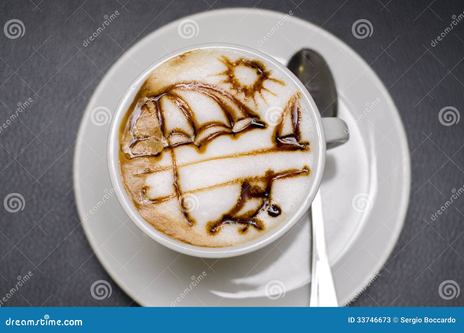 Coffee by the sea stock image. Image of cream, beach - 33746673