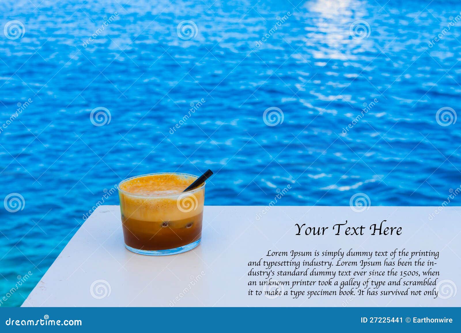 Coffee by the Sea of Santorini Stock Image - Image of island, corfu ...