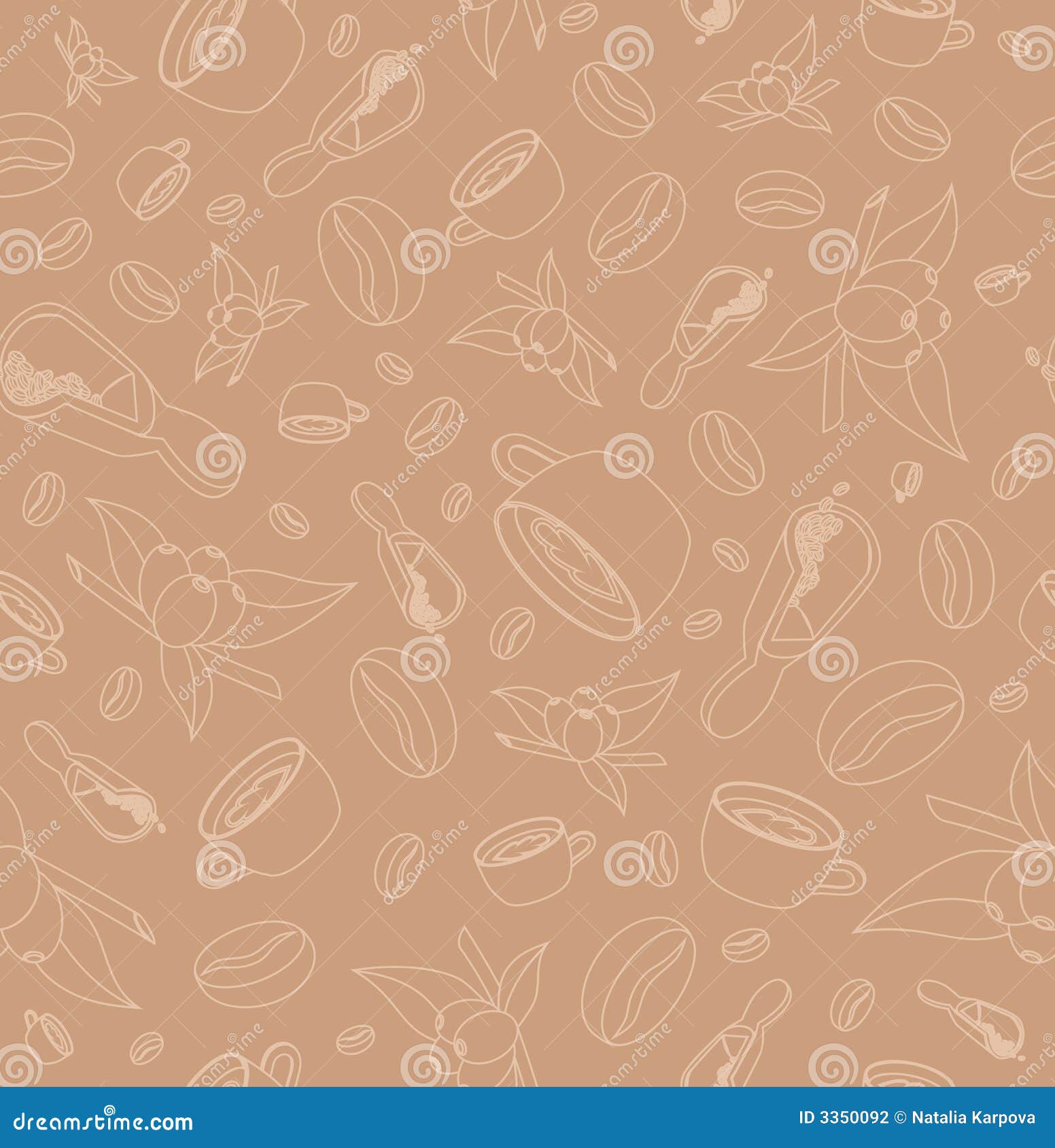 Coffee seamless background stock vector. Illustration of foam - 3350092