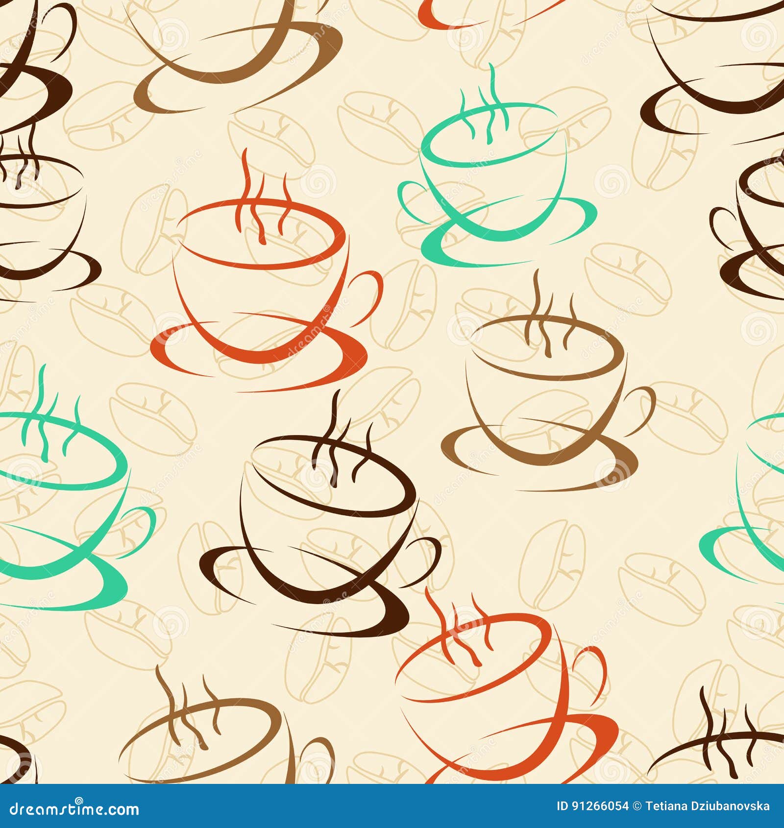 Coffee Seamless Background for Your Design Stock Vector - Illustration ...
