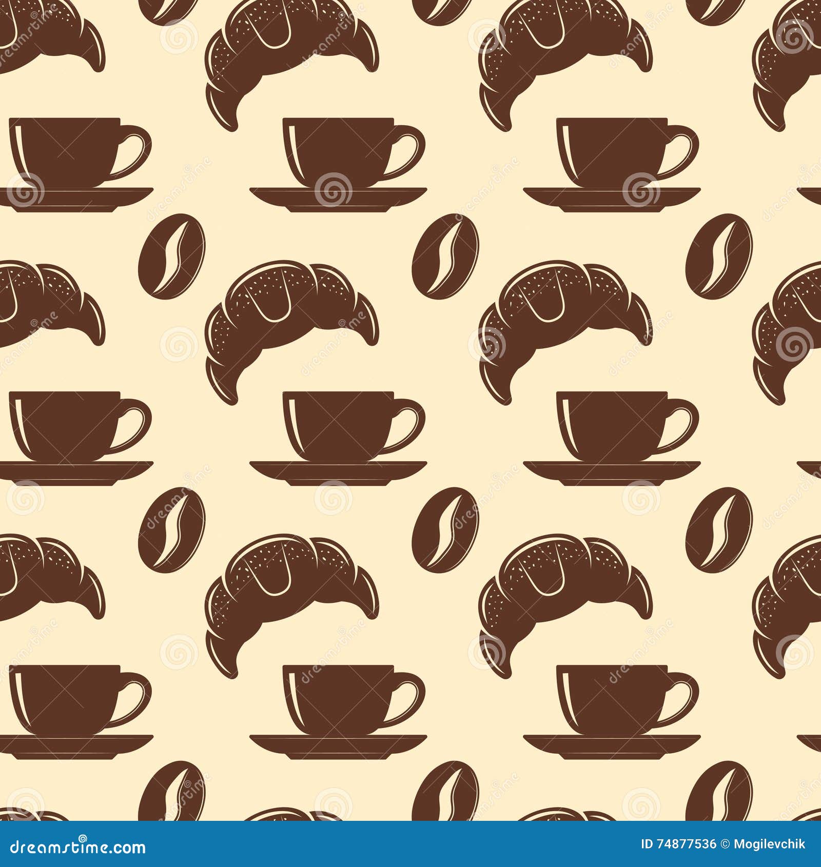 Coffee Seamless Pattern stock vector. Illustration of breakfast - 74877536
