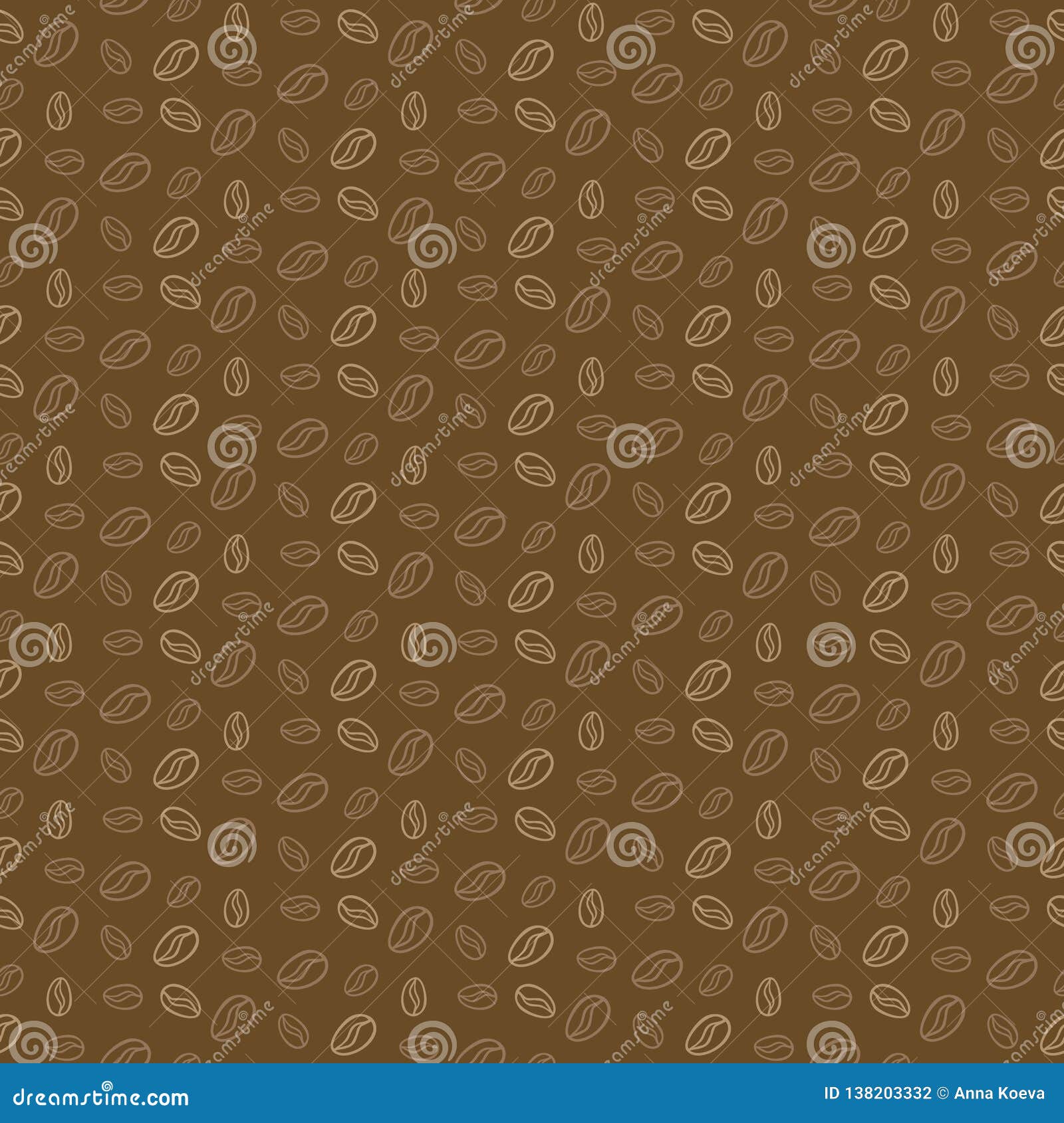 Coffee Seamless Pattern. Repeating Coffee Beans Background for Wrapping ...