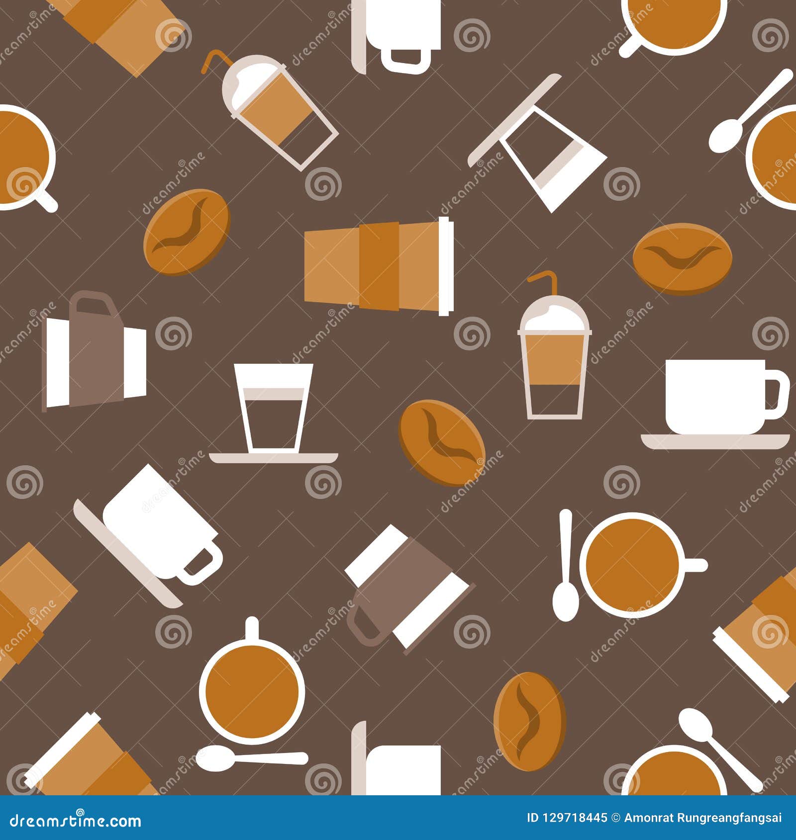 Coffee Seamless Pattern for Use As Wallpaper, Wrapping Paper Gif Stock ...