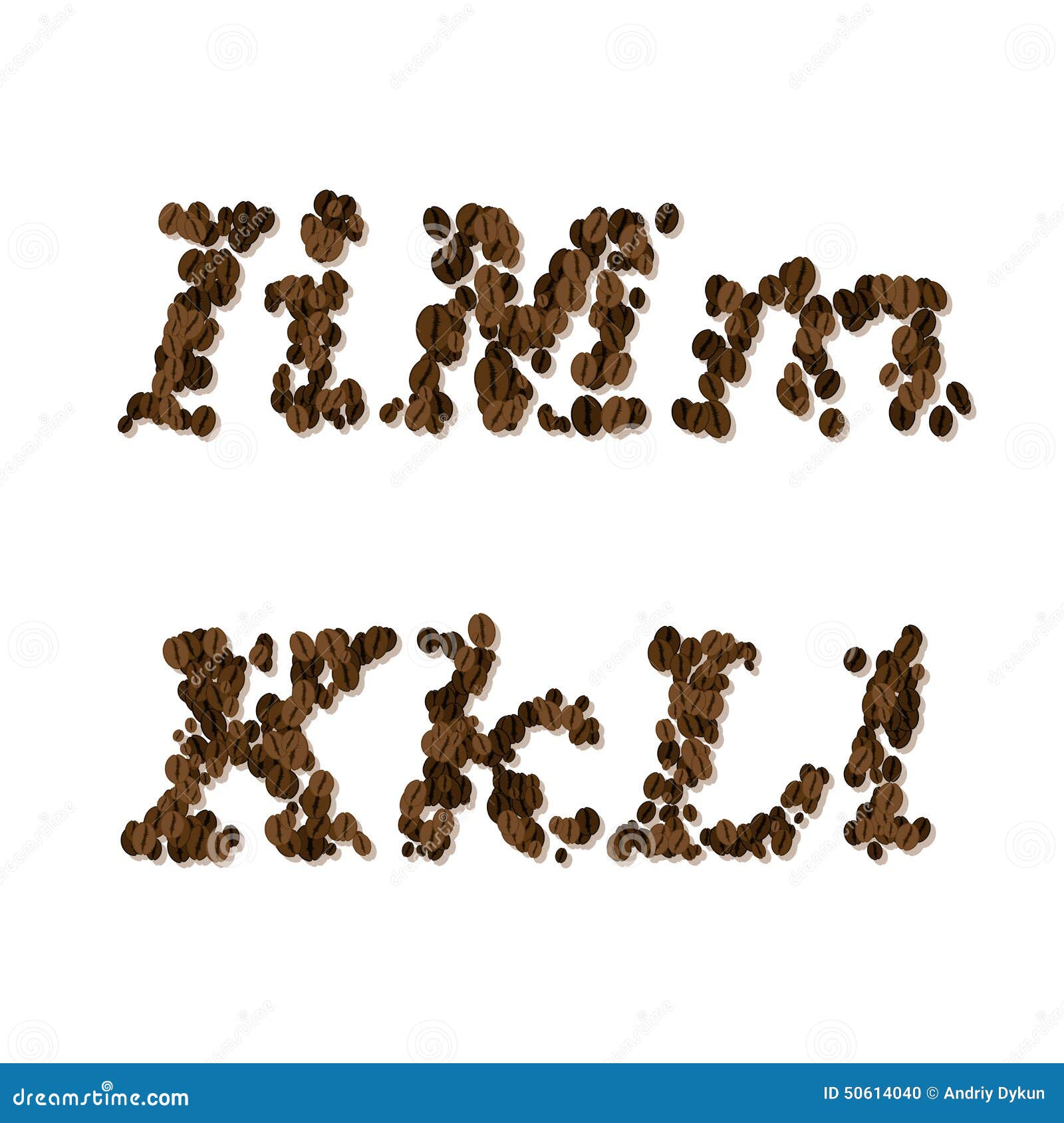 Coffee seed font stock vector. Illustration of digit - 50614040