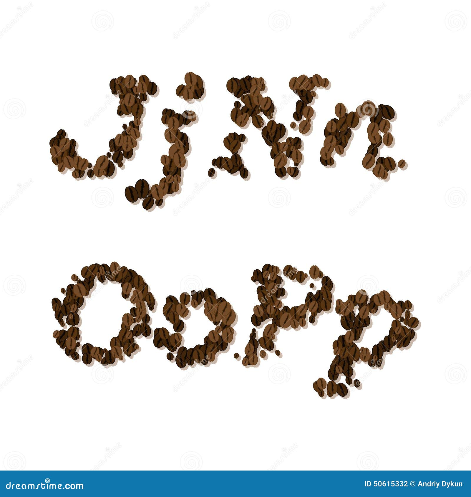 Coffee seed font stock vector. Illustration of alphabetical - 50615332